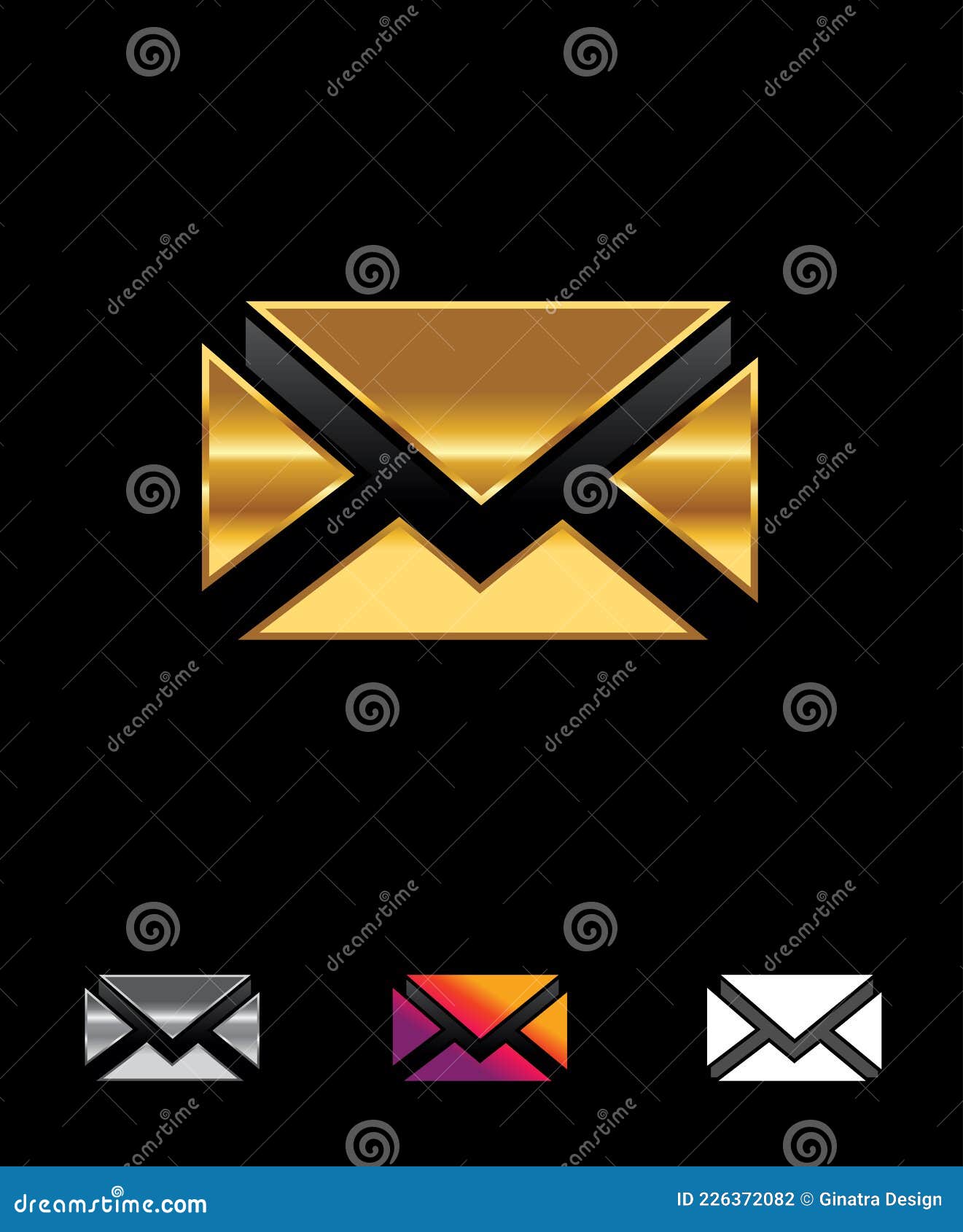 Golden Envelope Vector Sign Stock Vector - Illustration of holiday ...