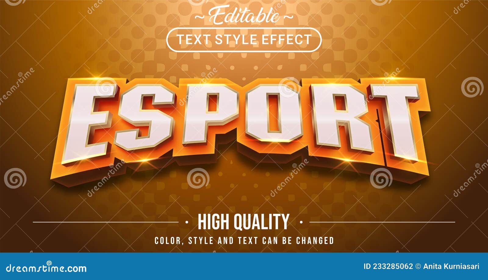 Golden Esport Gaming Text Effect - Editable Text Effect Stock Vector ...