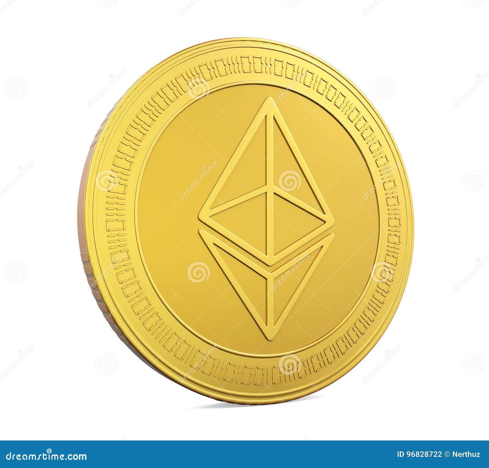 Golden Ethereum Coin Isolated Editorial Photography - Illustration of ...