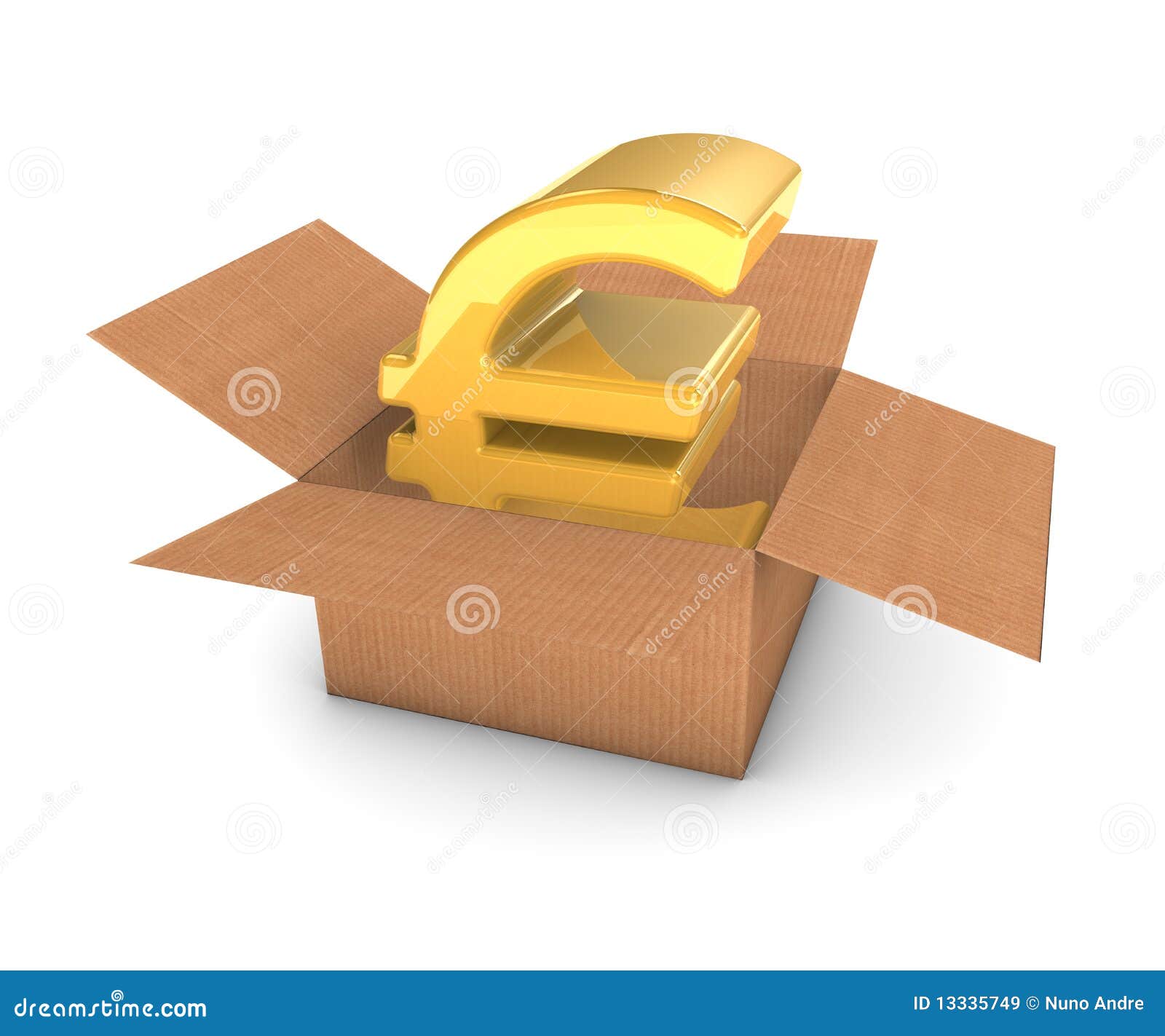 Golden Euro in Box stock illustration. Illustration of golden - 13335749