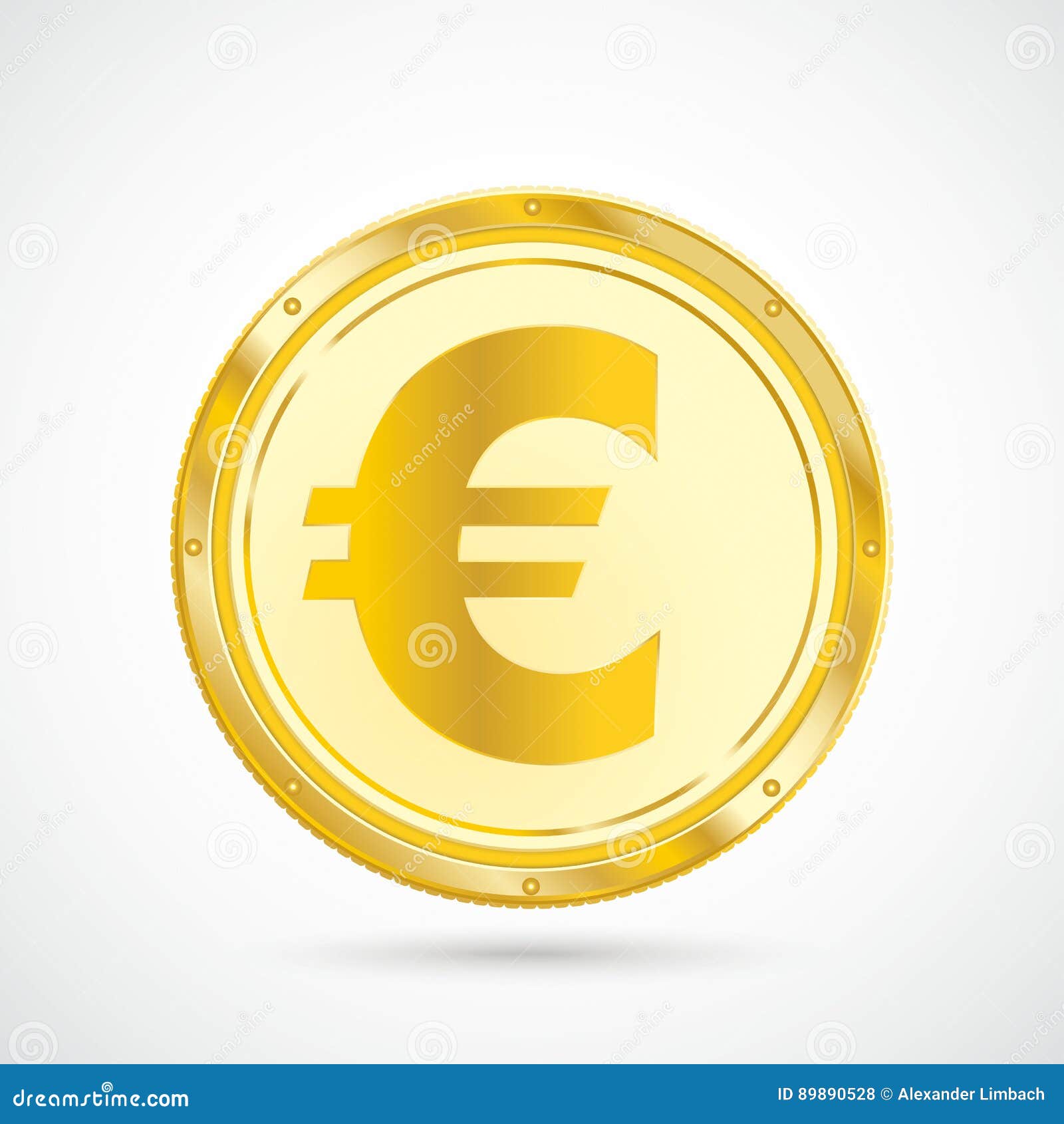 Golden Euro Coin stock vector. Illustration of currency - 89890528