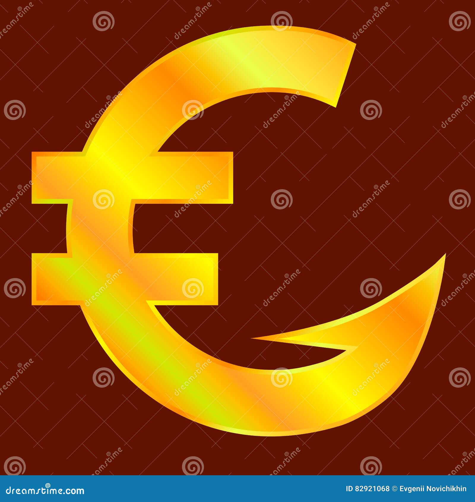 Golden euro sign stock vector. Illustration of business - 82921068