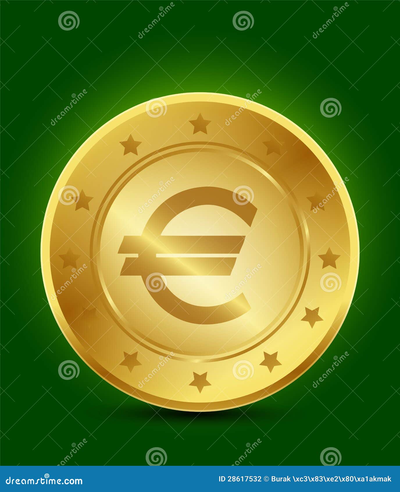 Golden Euro Symbol stock vector. Illustration of icon - 28617532