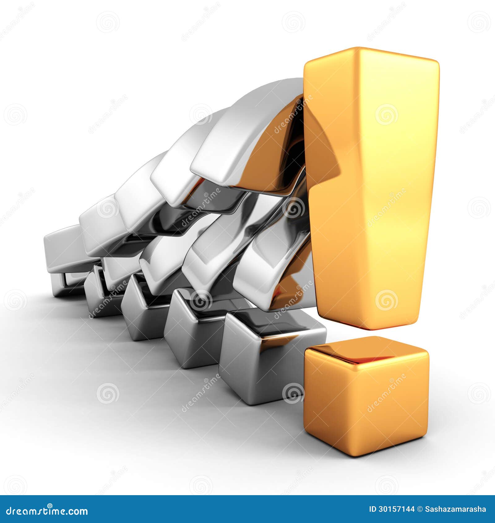 Golden Exclamation Mark Symbol Stock Photography | CartoonDealer.com ...