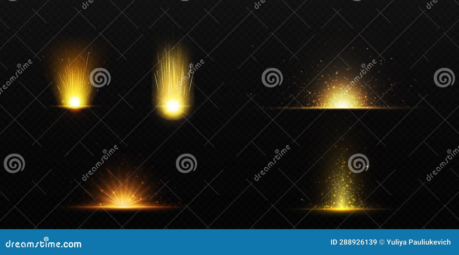 Golden Explode Glow Effect - Shine Light Rays Stock Illustration ...