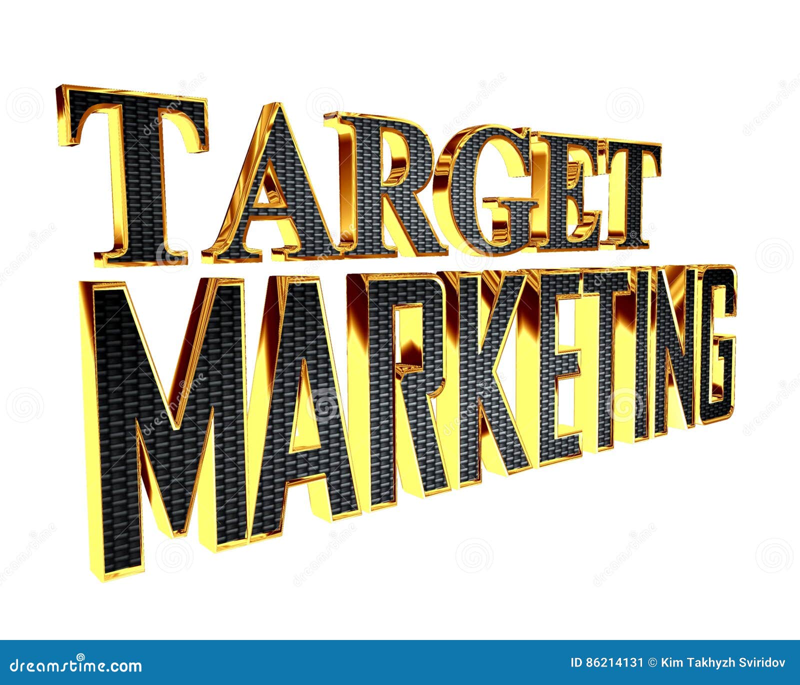 Golden Extensive Target Marketing Text on a White Background Stock ...