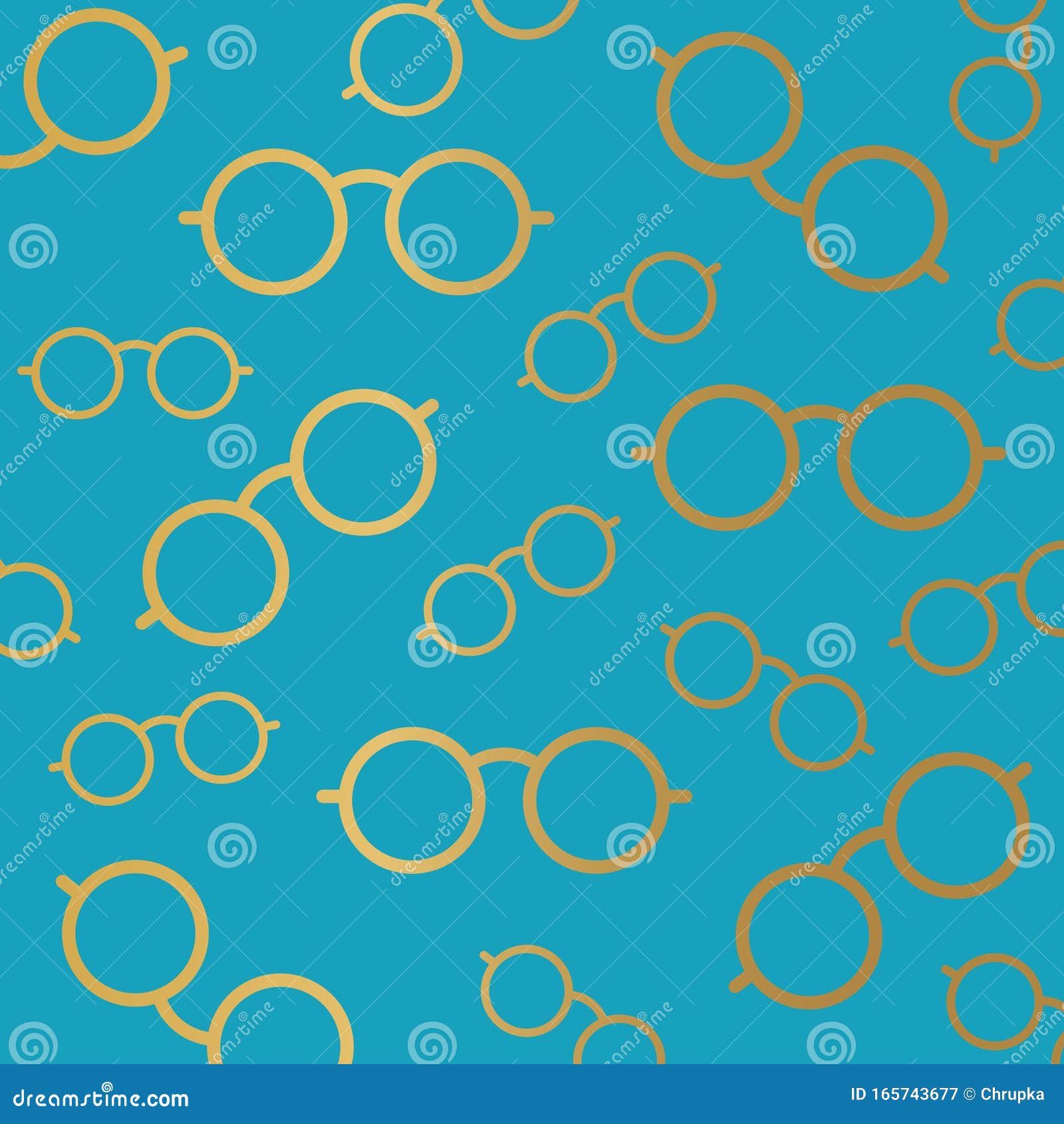 Golden eyeglasses pattern stock vector. Illustration of isolated ...