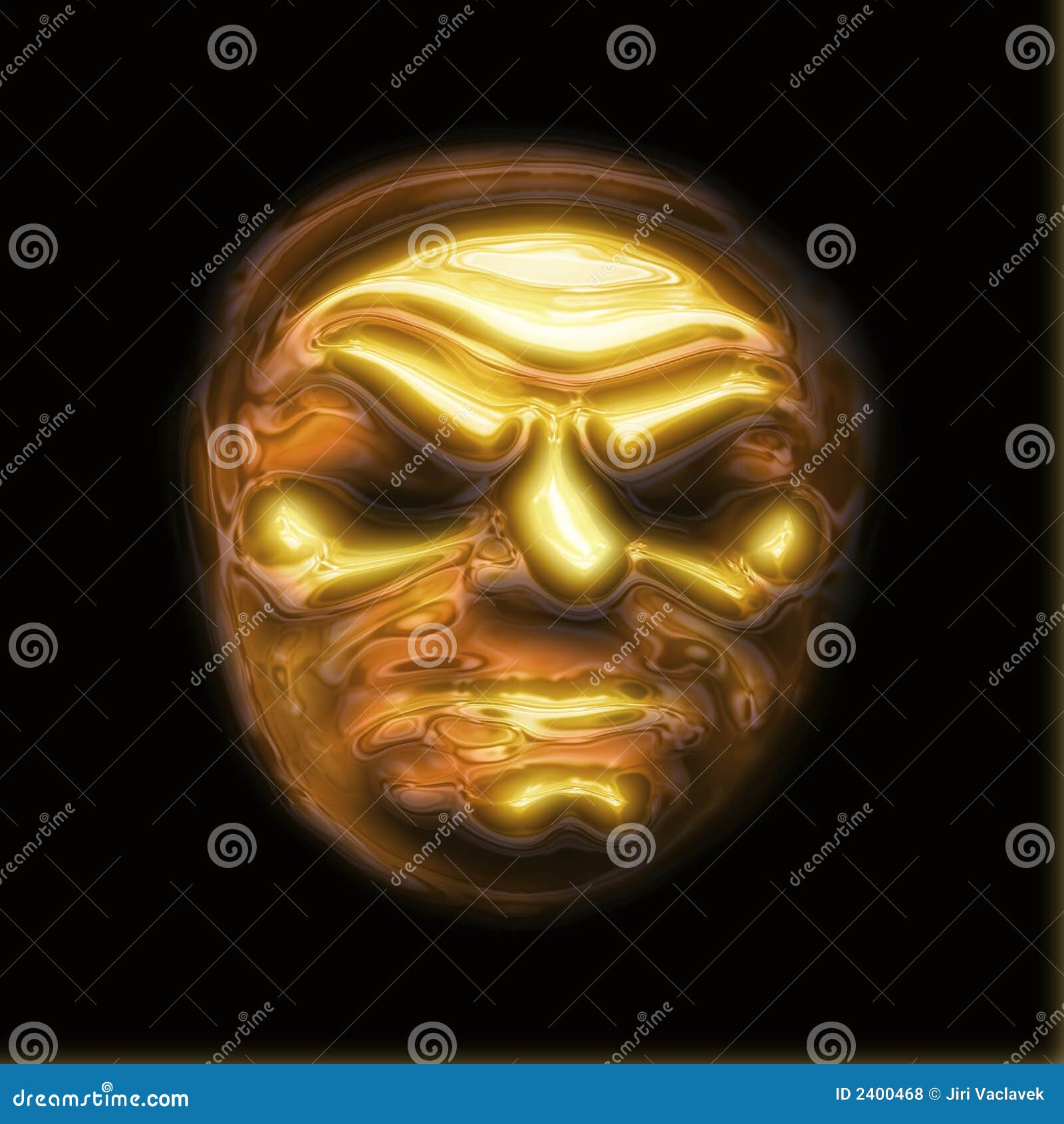 Golden face stock illustration. Illustration of mystery - 2400468