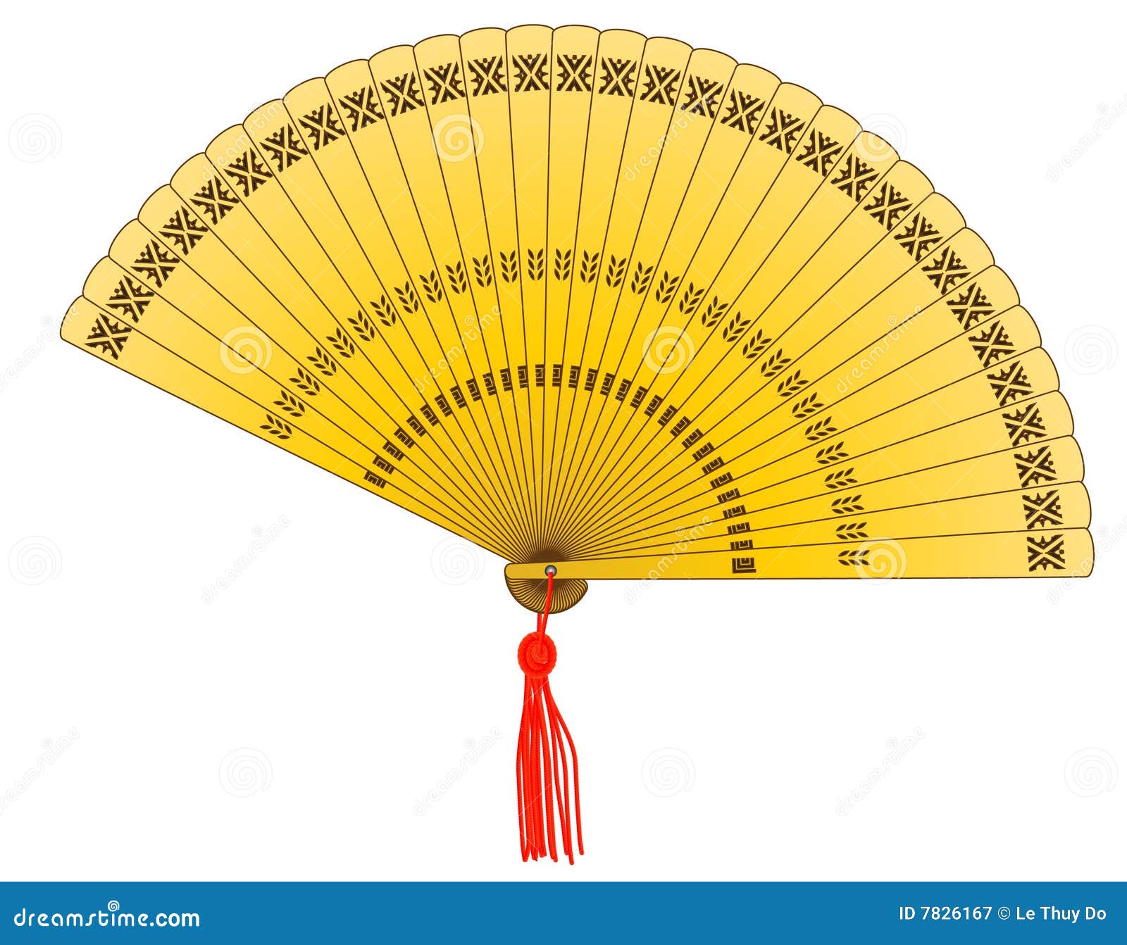Golden Fan stock illustration. Illustration of open, card - 7826167