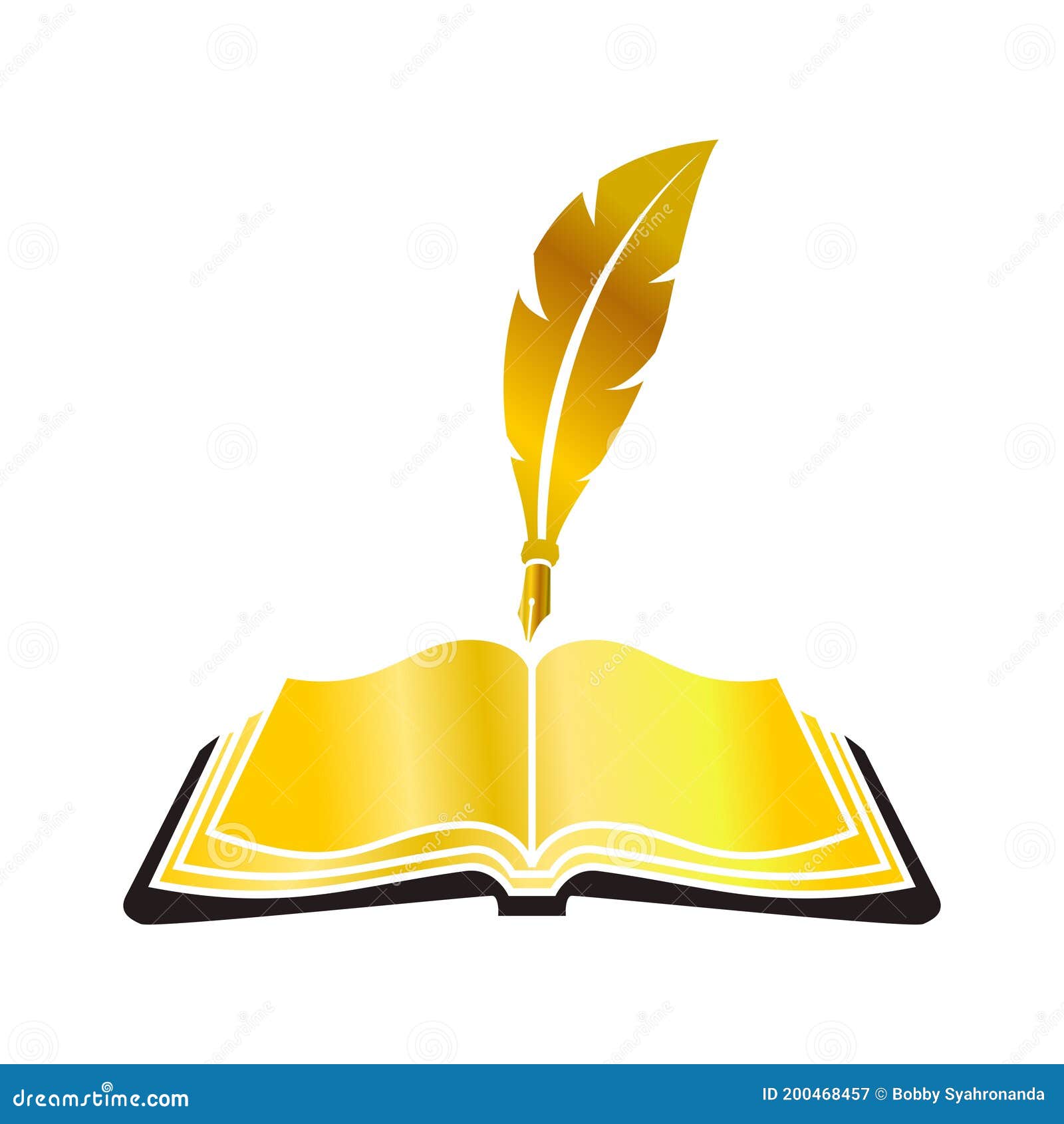Golden Feather Pen and Golden Book Vector Stock Vector - Illustration ... Golden Feather Pen and Golden Book Vector Stock Vector - Illustration ...