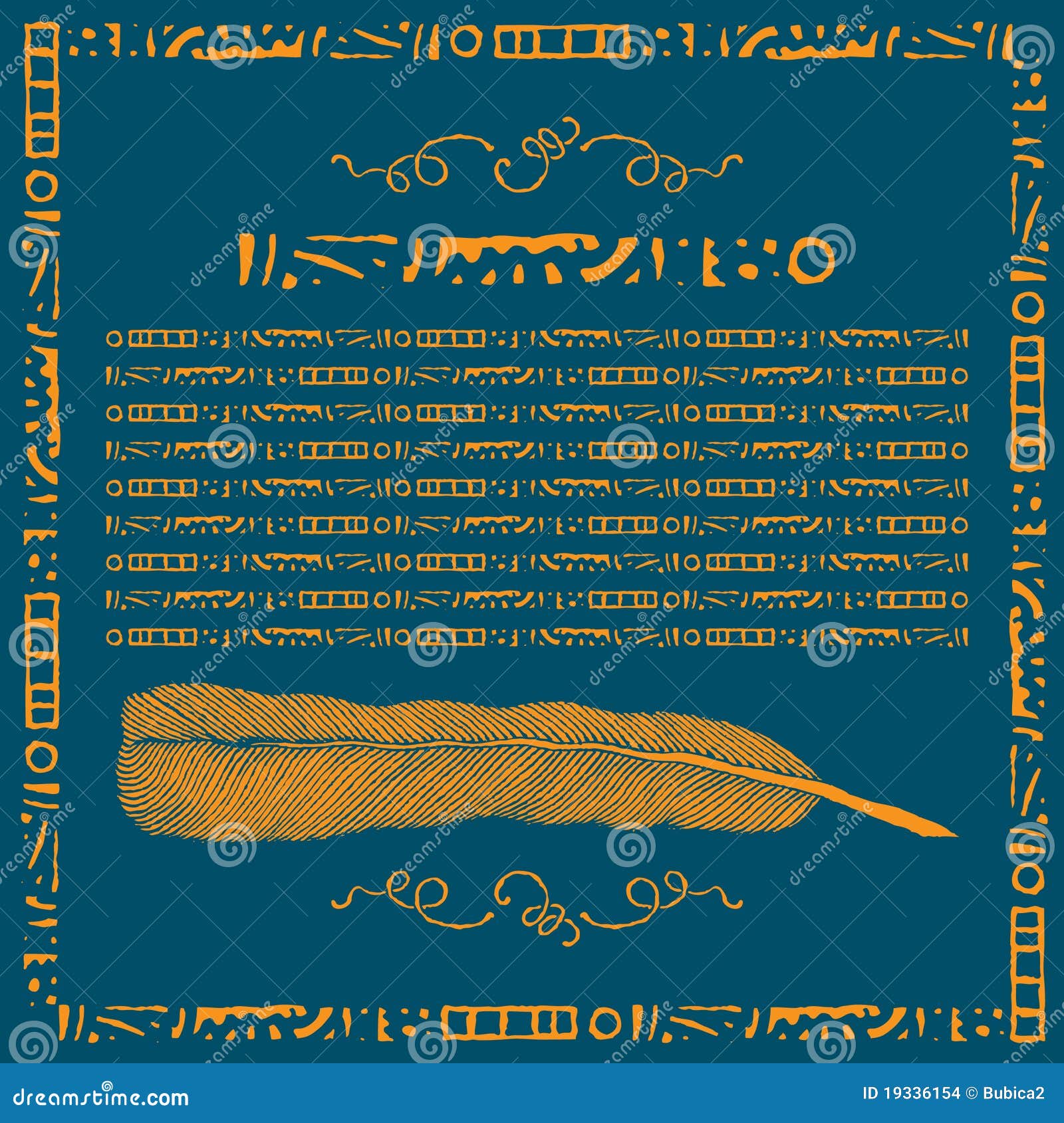 Golden Feather with Text Block Stock Vector - Illustration of golden ...