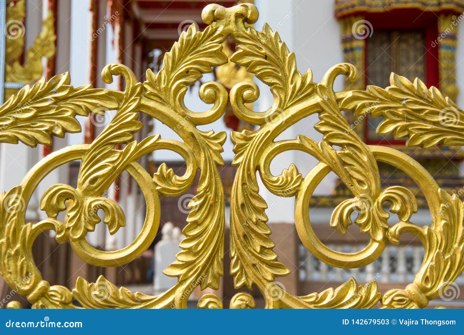 Golden Fence Alloy Steel Pattern Stock Image - Image of entrance ...
