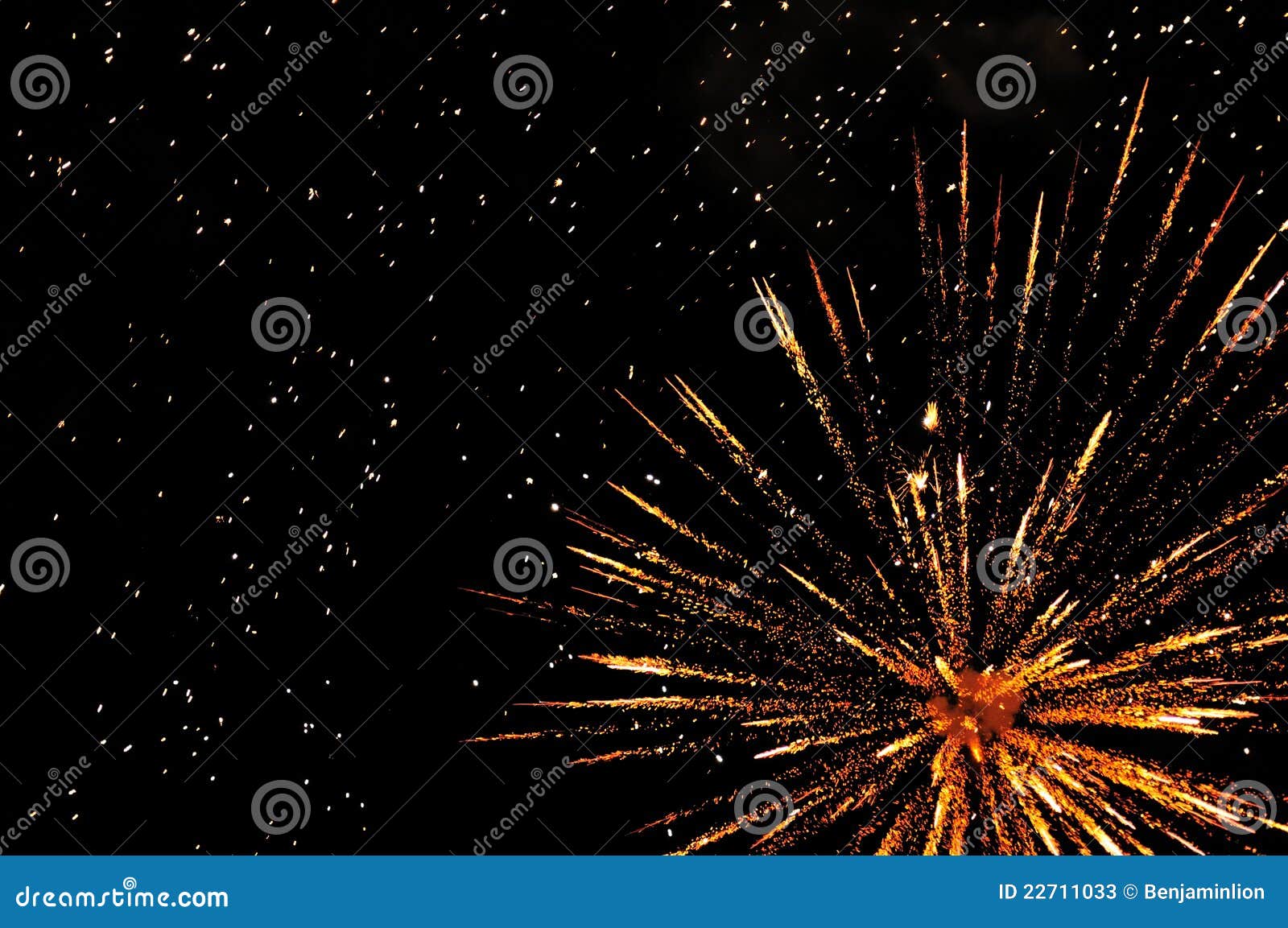 Golden festive fireworks stock image. Image of colourful - 22711033