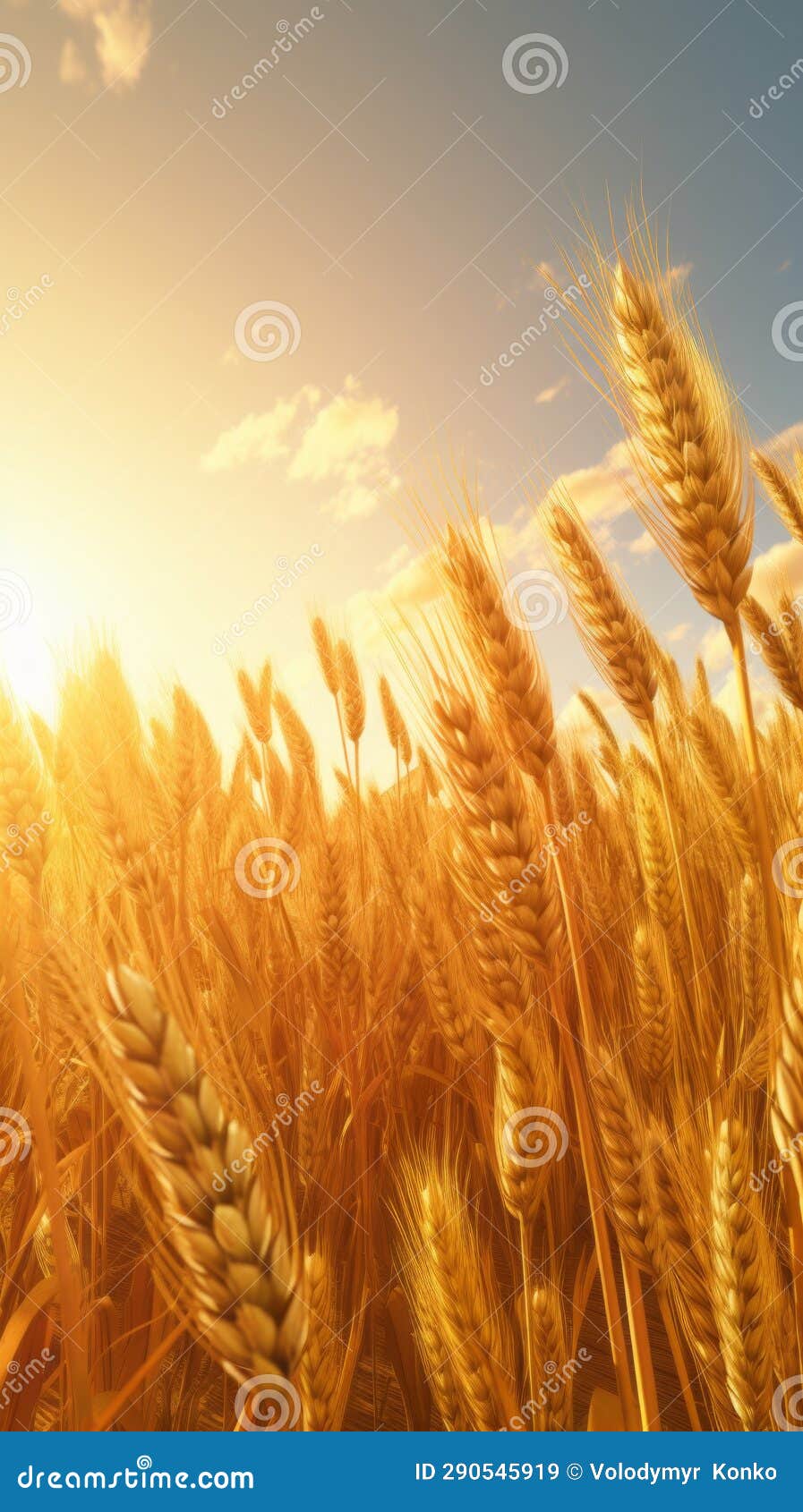 A Golden Field of Wheat with the Sun Shining Behind it Stock Image ...