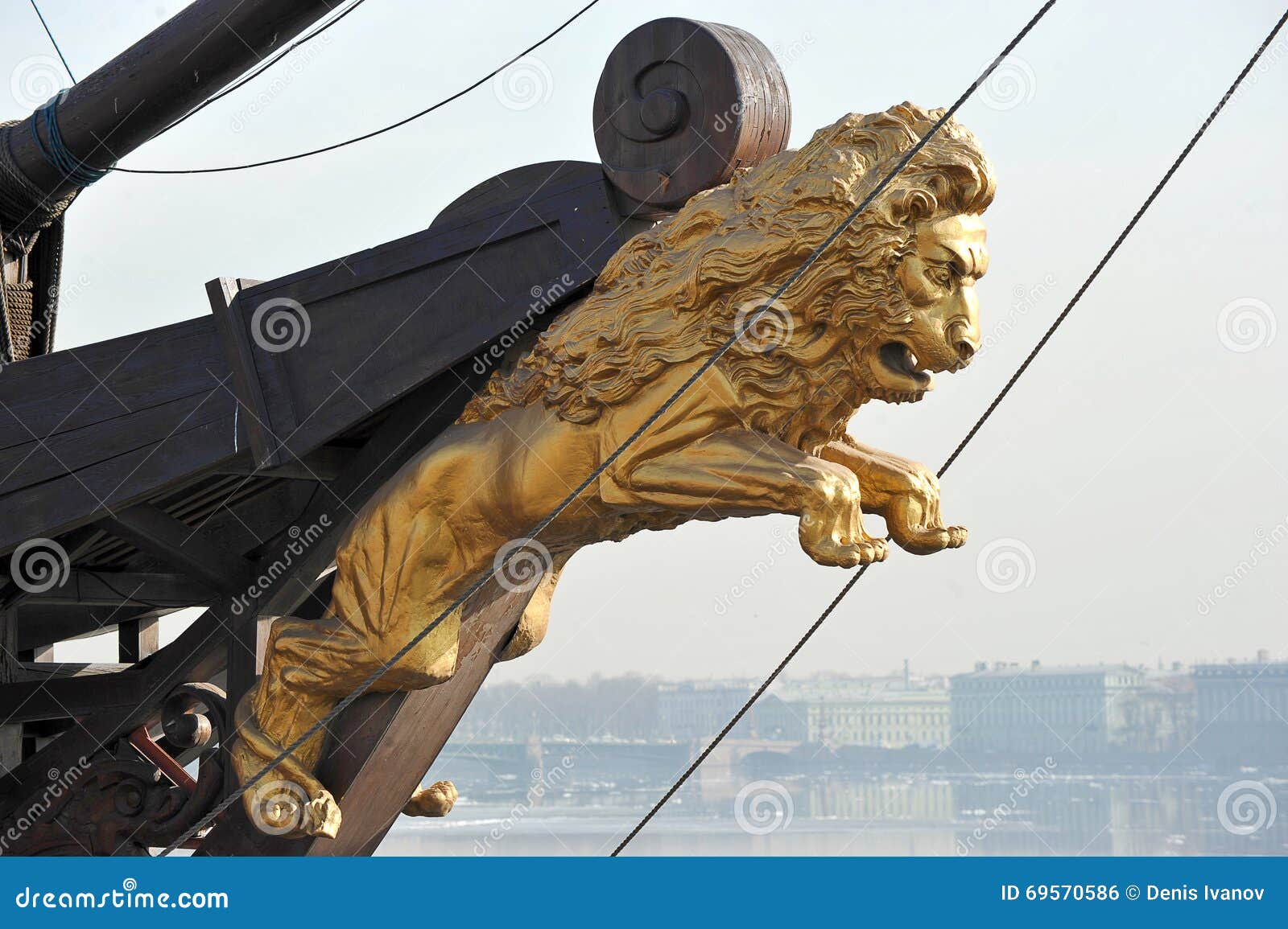 Golden Figure Praying On The Temple Column Stock Photo | CartoonDealer ...