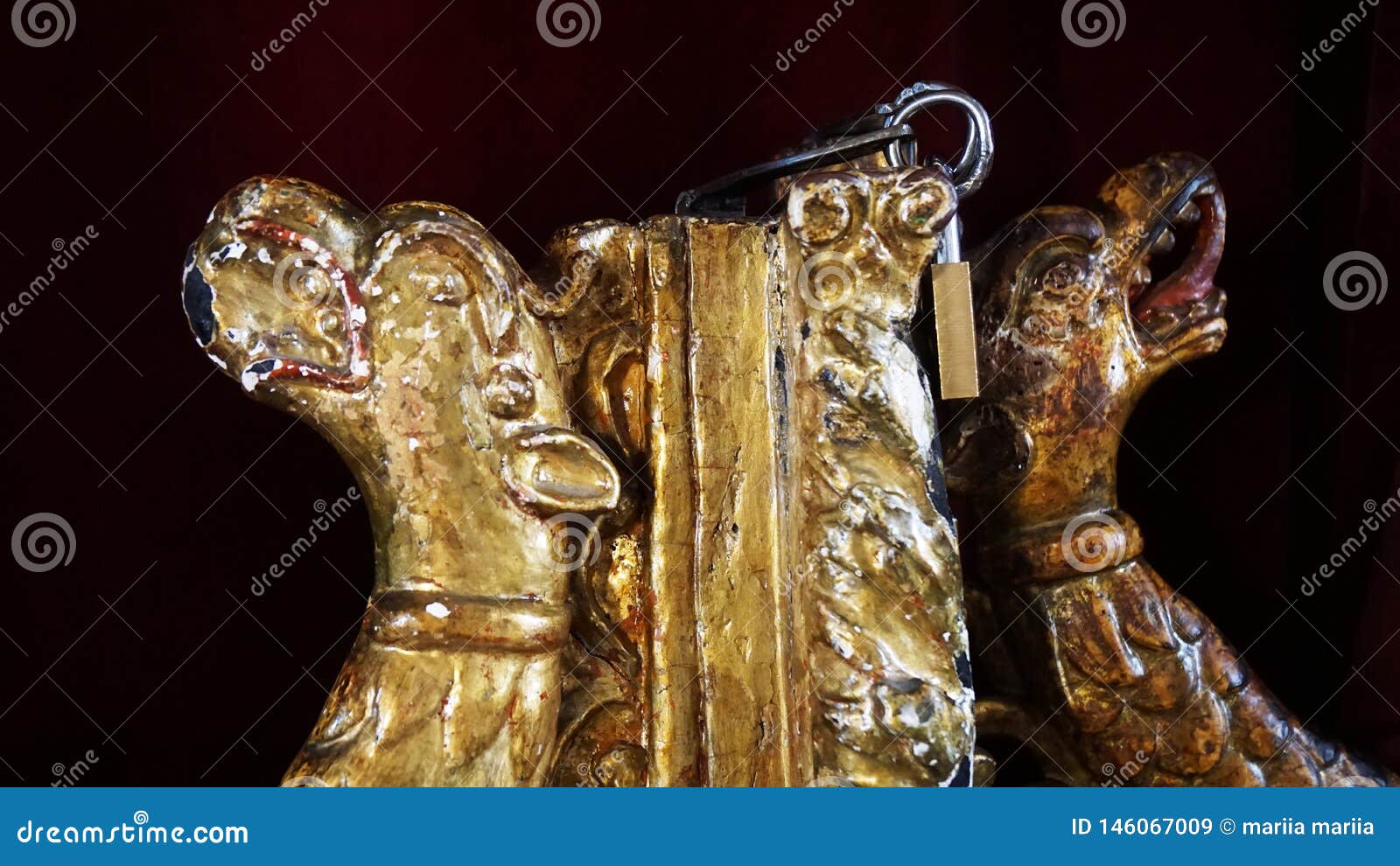Golden Figures in the Church of Cyprus on a Dark Background Stock Image ...