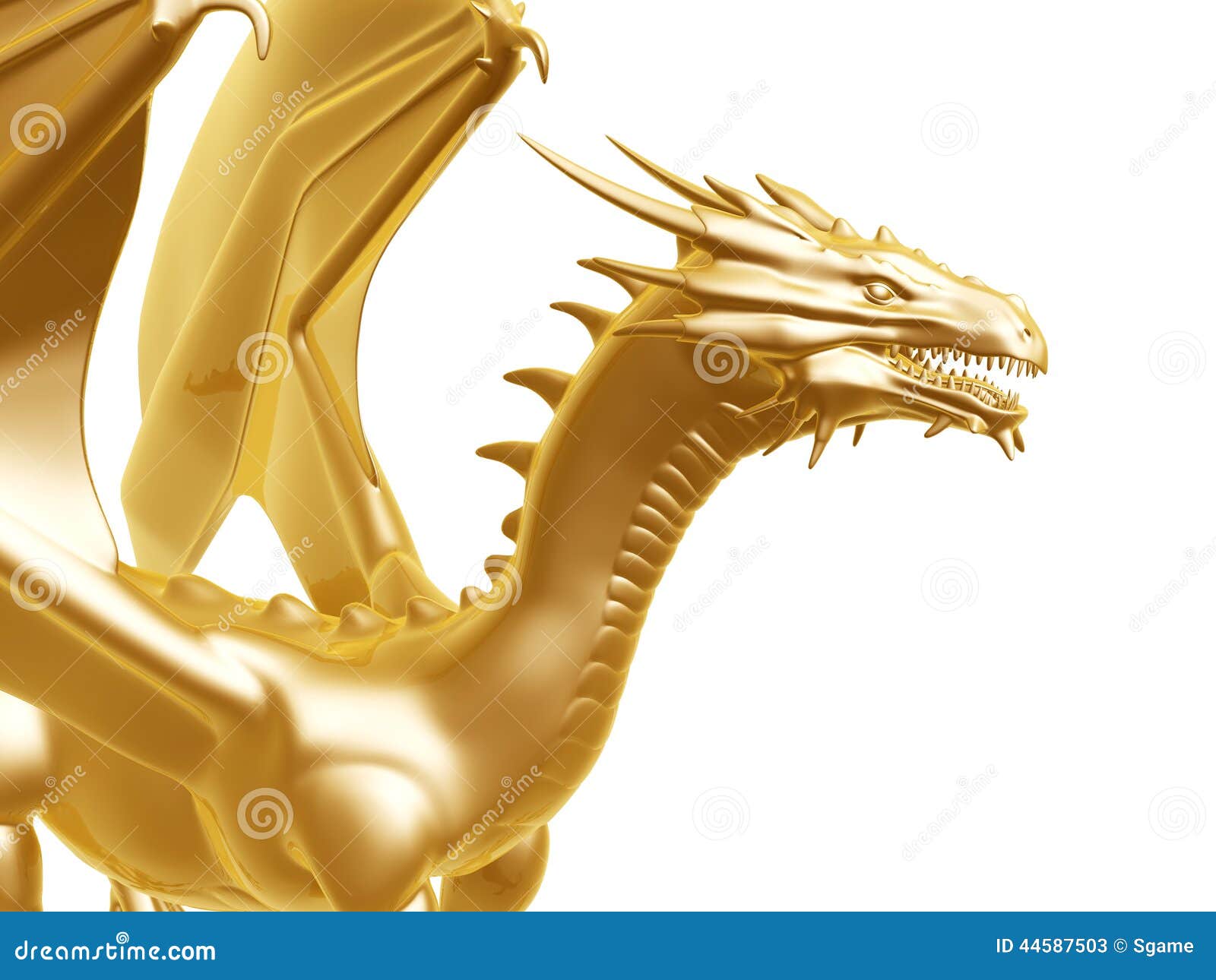 Golden fire dragon stock illustration. Illustration of fantastic - 44587503