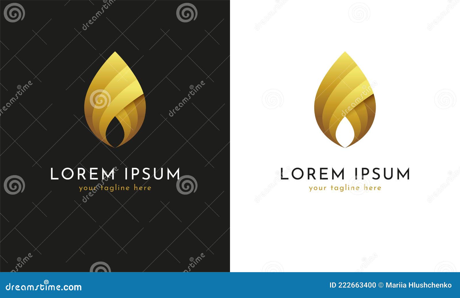 Golden Fire Flame or Droplet Icon Stock Vector - Illustration of design ...