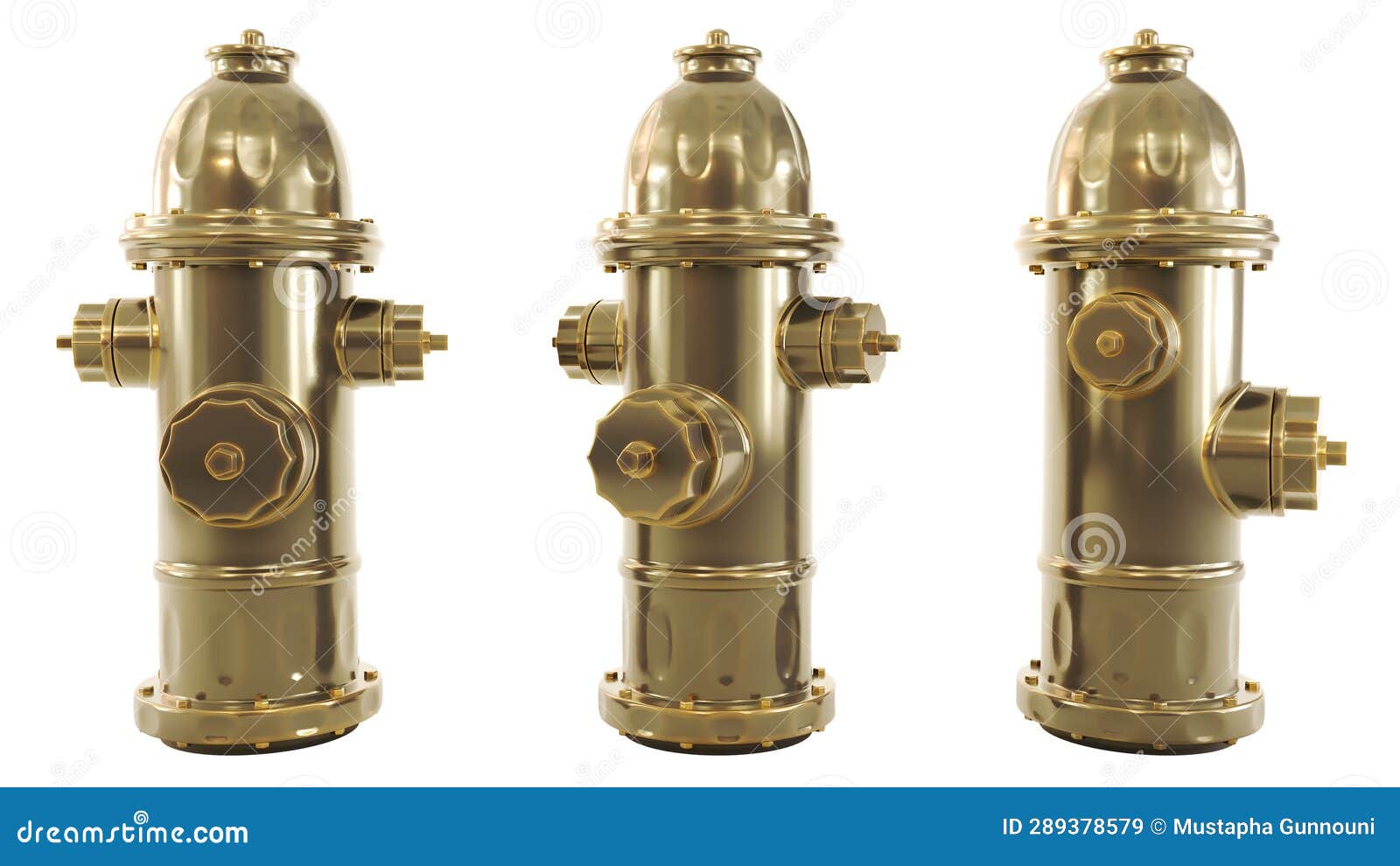 Golden Fire Hydrant Isolated on White Background Stock Illustration ...