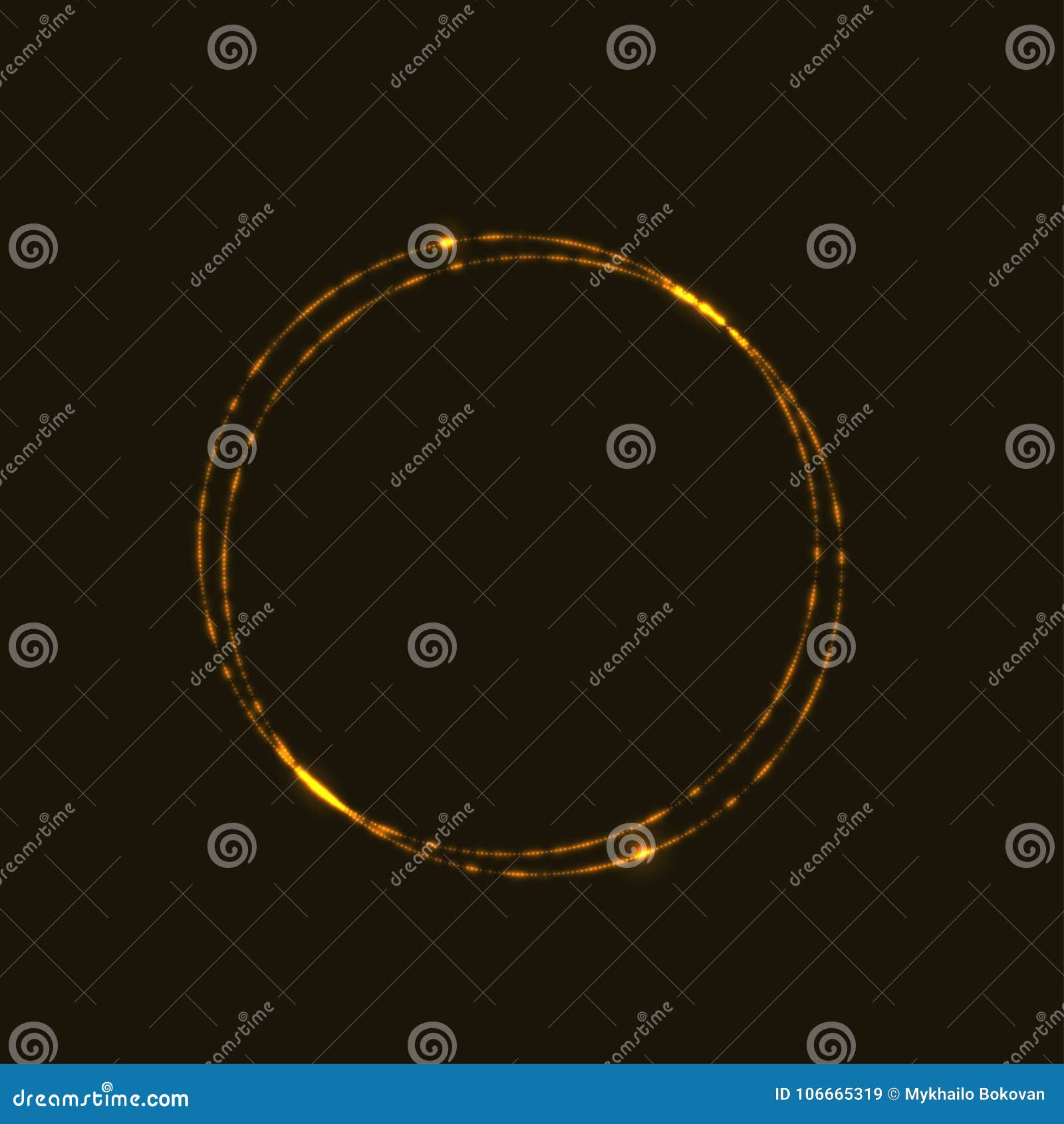 Golden fire ring stock vector. Illustration of design - 106665319