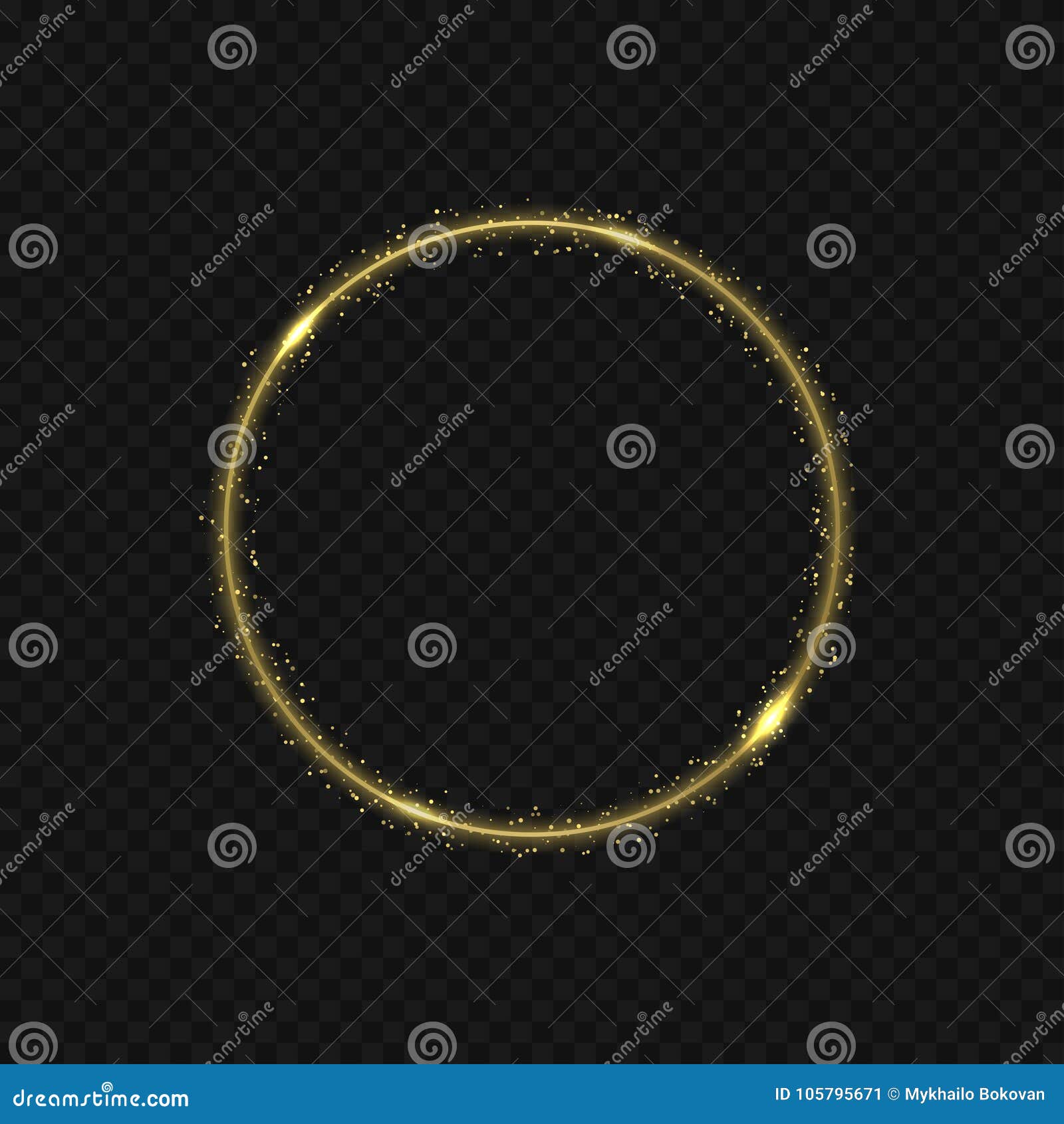 Golden fire ring stock vector. Illustration of background - 105795671