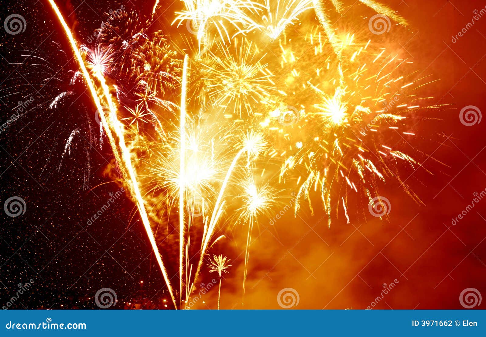 Golden Firework stock photo. Image of fine, light, anniversary - 3971662