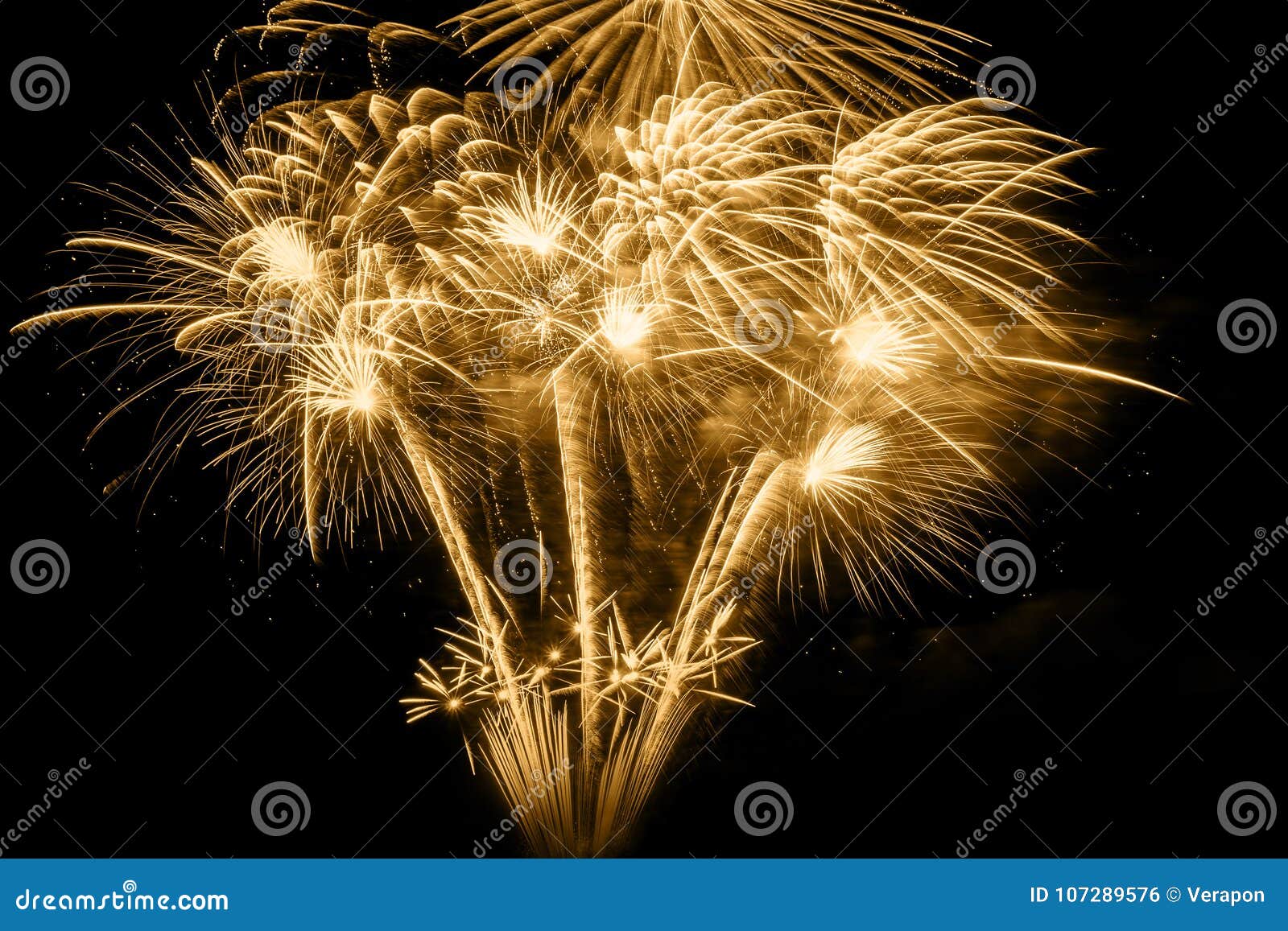Golden firework on black stock photo. Image of abstract - 107289576