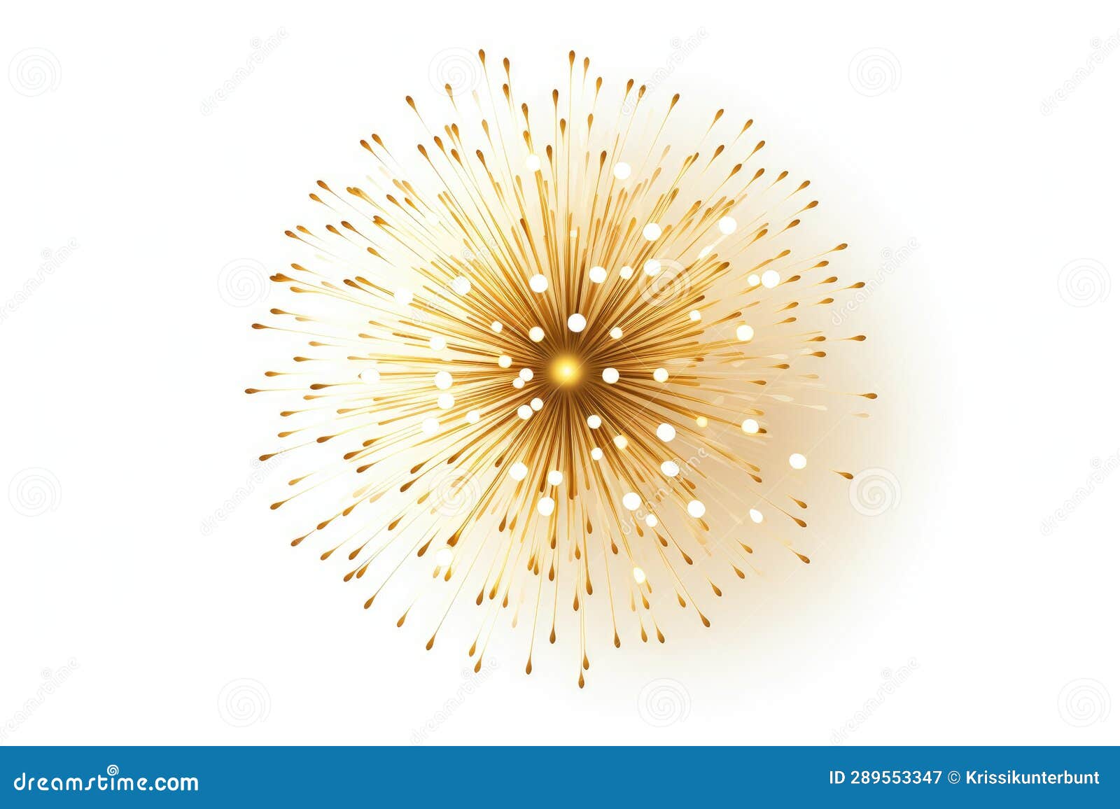 Golden Firework Isolated on White Background Stock Illustration ...