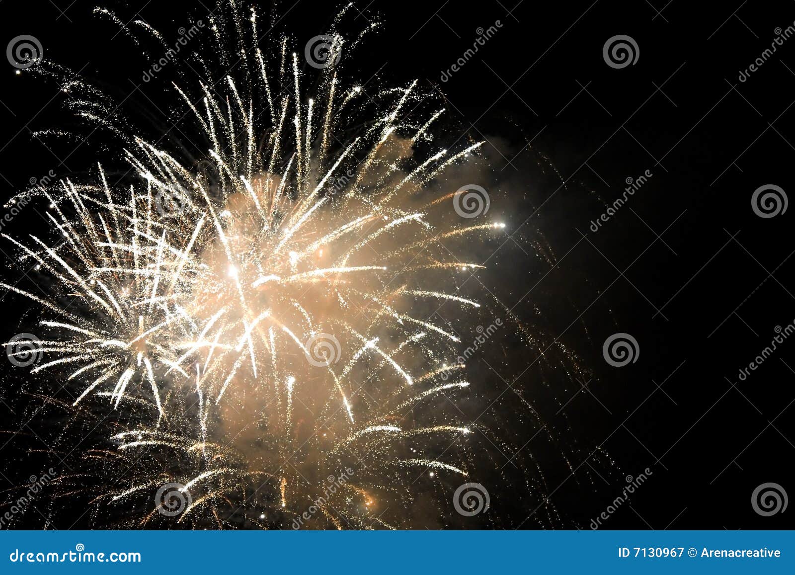 Golden Fireworks stock image. Image of independence, event - 7130967