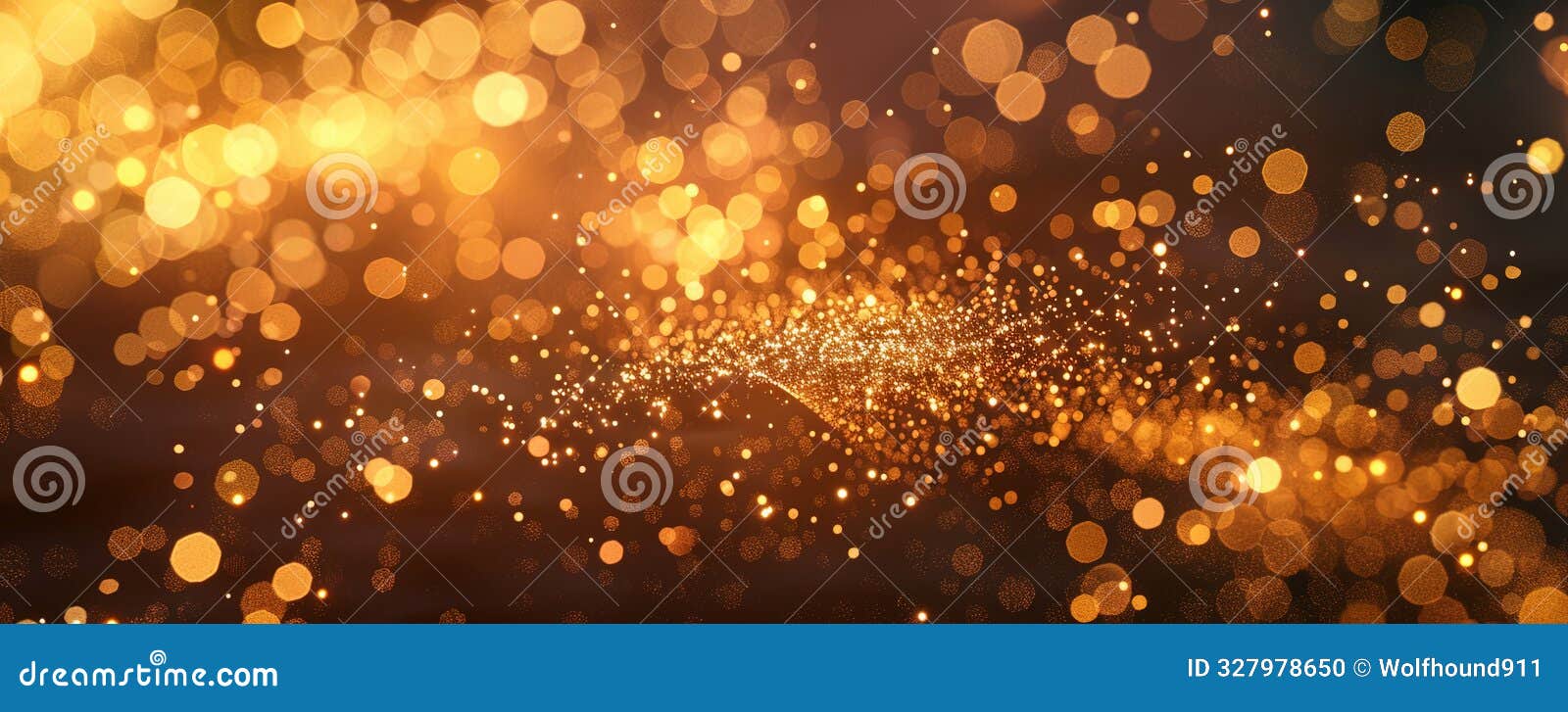 Golden Fireworks Sparkling in the Night, with the Lower Third of the ...