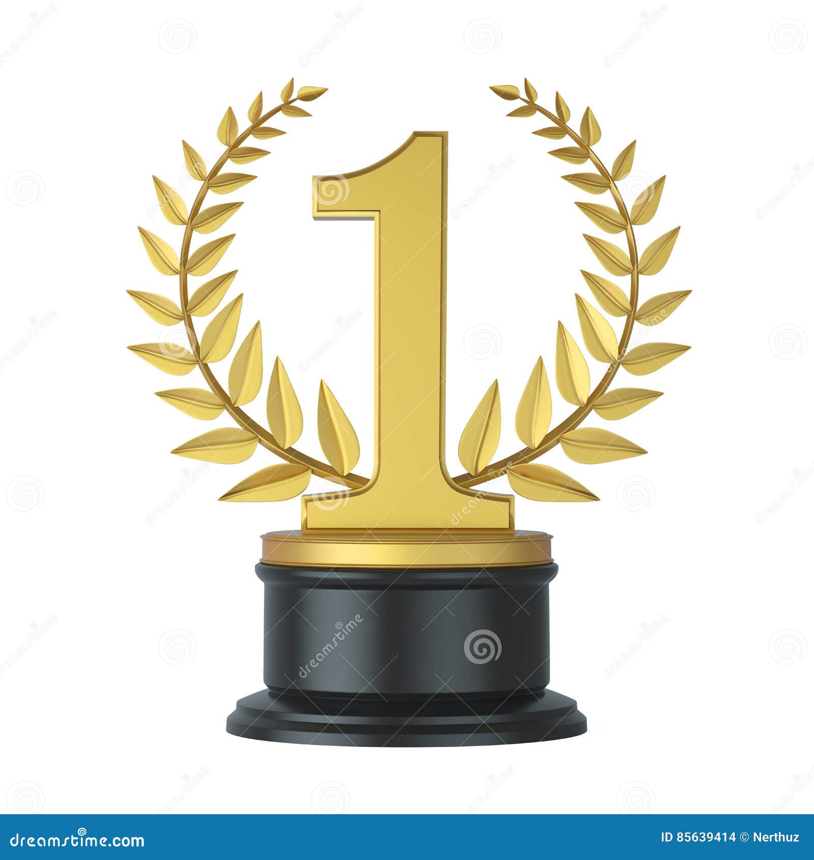 Golden First Place Trophy stock illustration. Illustration of gold ...