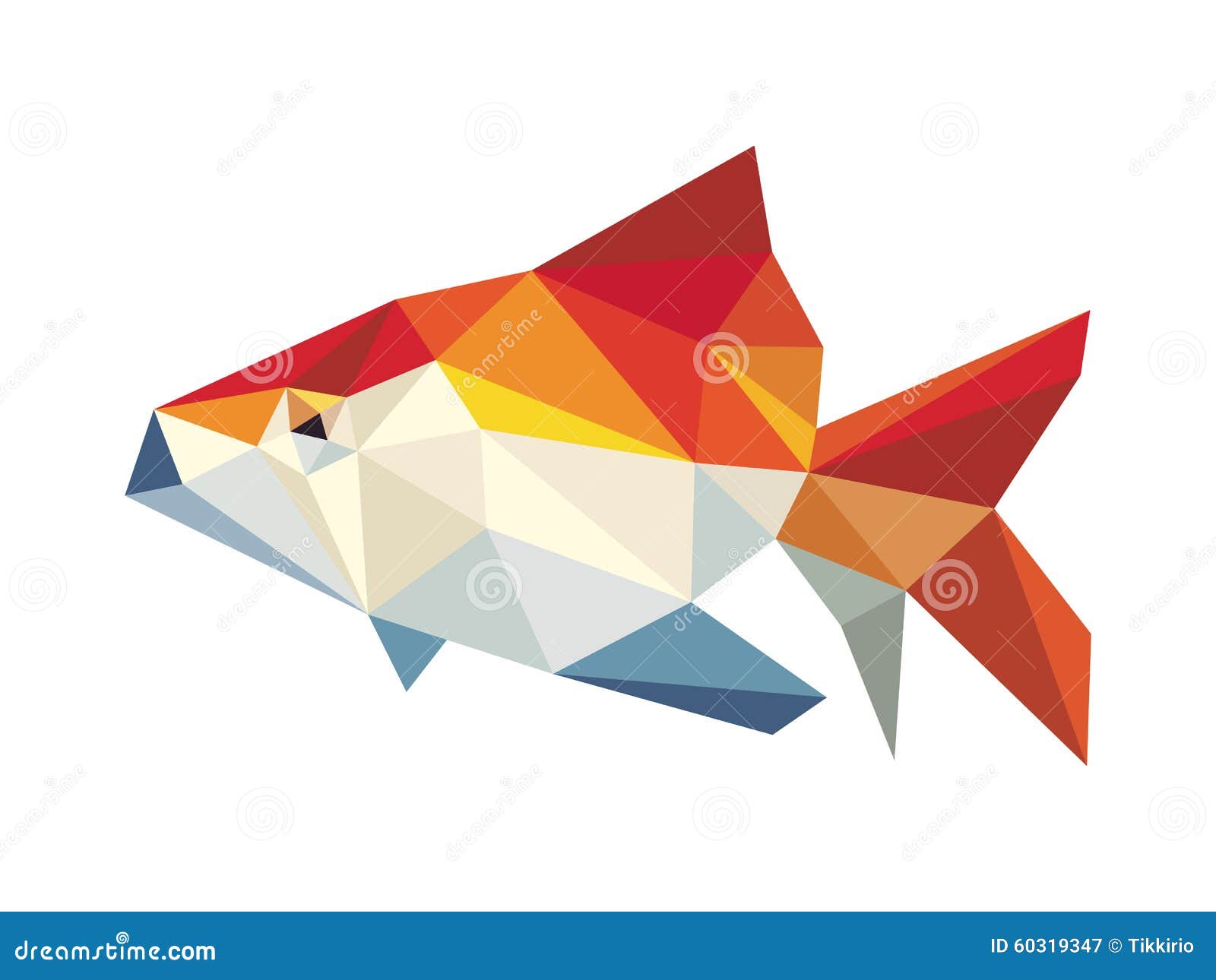 Golden Fish Low Polygon Vector Stock Vector - Illustration of creative ...