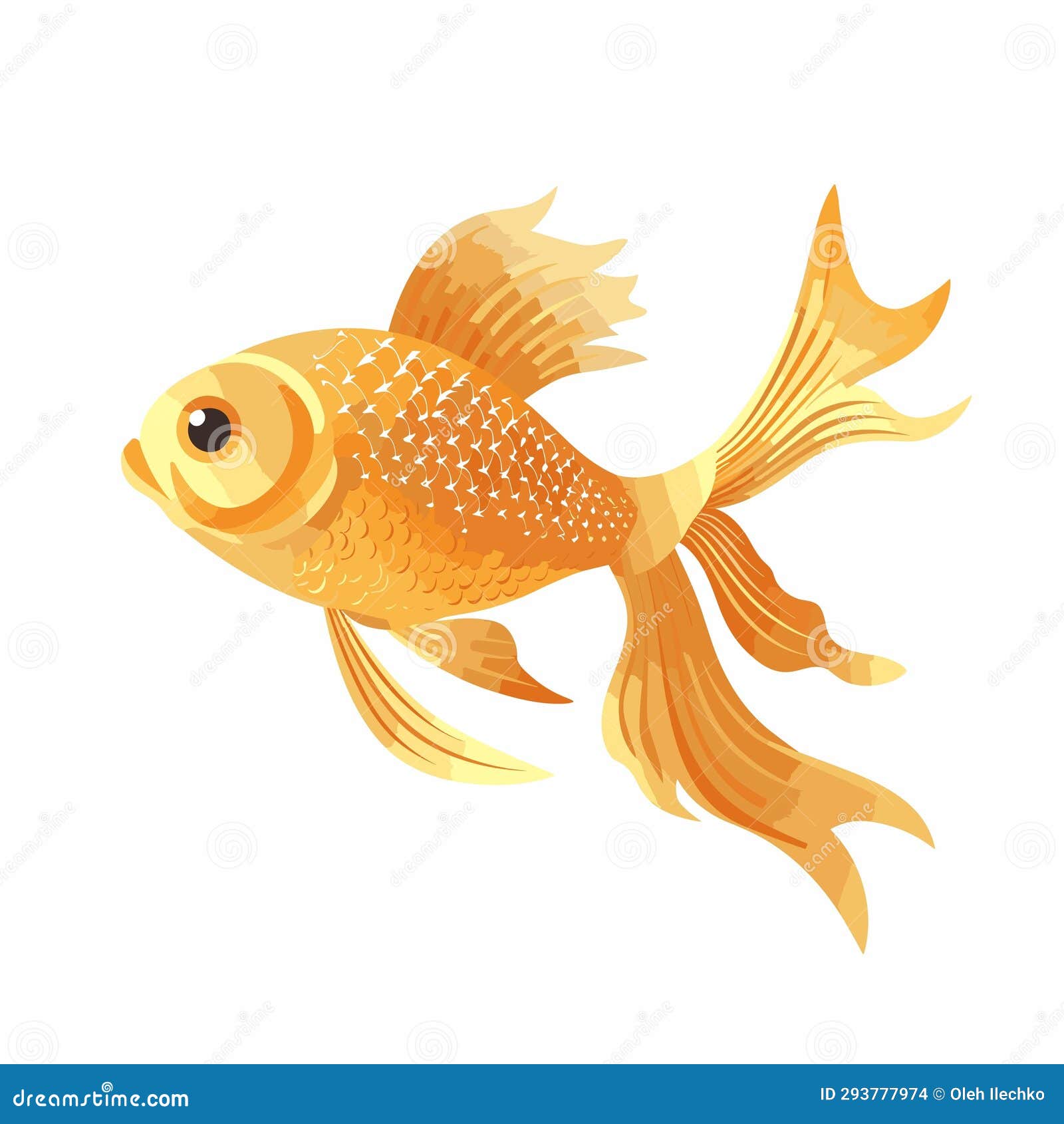 Golden Fish Vector Flat Minimalistic Isolated Illustration Stock Photo ...