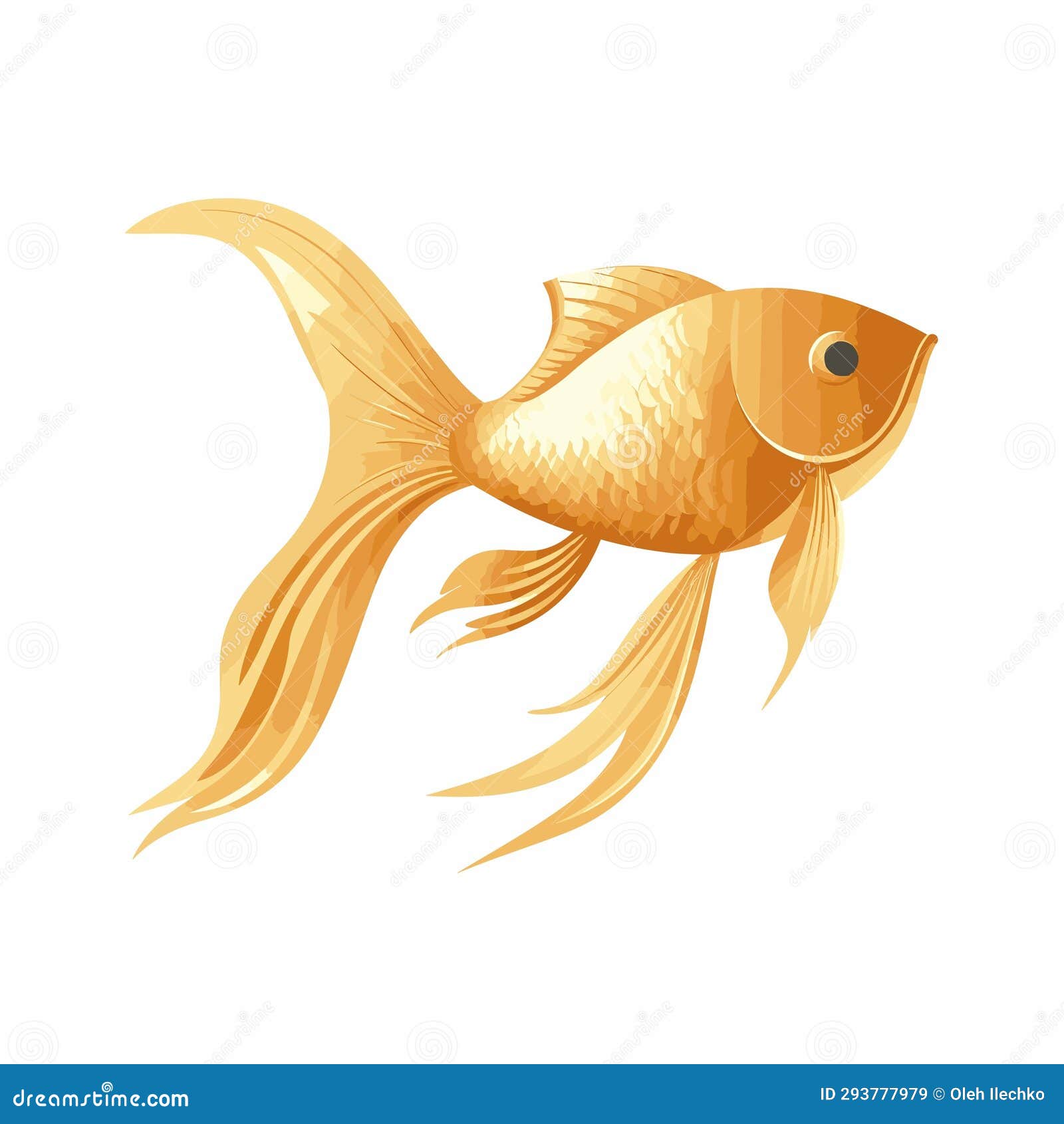 Golden Fish Vector Flat Minimalistic Isolated Illustration Stock Image ...