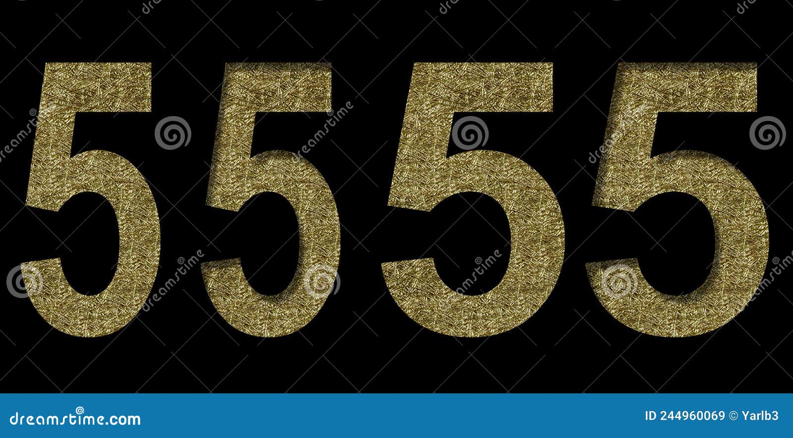 Golden Five, 5 Cut Out of Black Paper on the Backdrop of a Pattern of ...