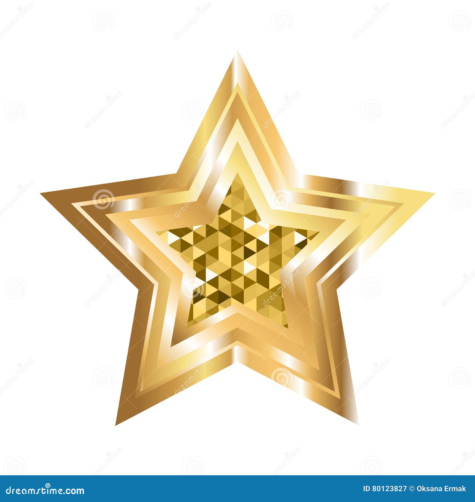 Golden Five Pointed Star Icon Stock Vector - Illustration of shape ...