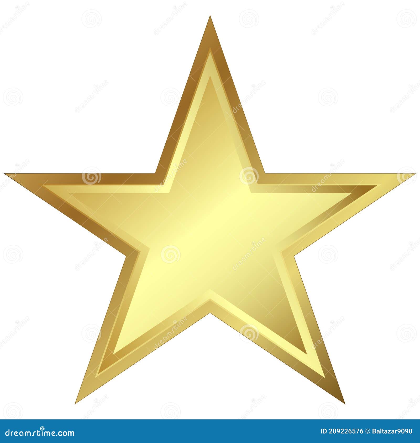 Golden Five-pointed Star with Overflow 2 Gradient Stock Vector ...