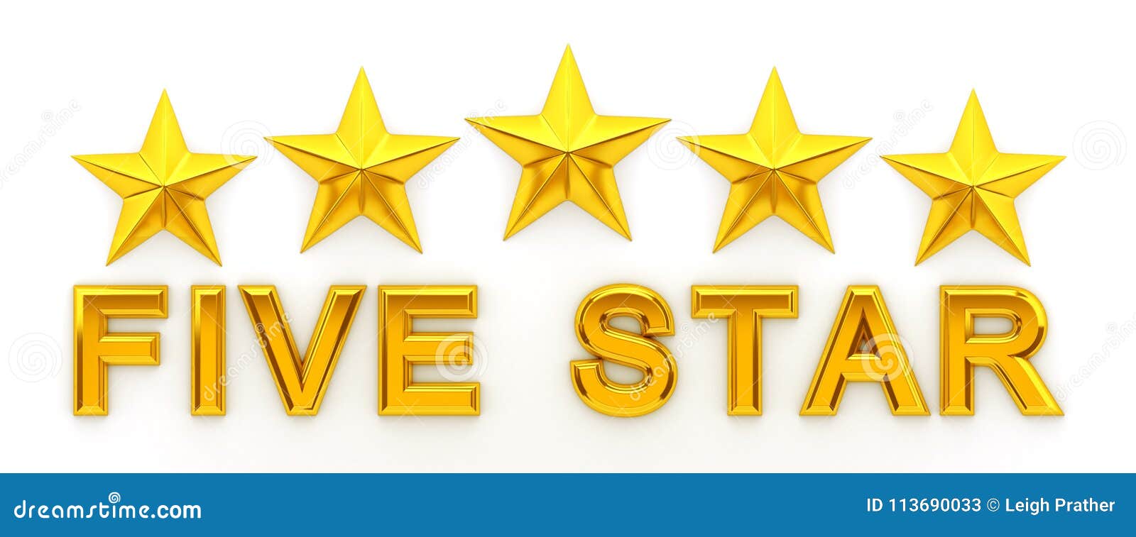 Five Star - 3d rendering stock illustration. Illustration of vote ...