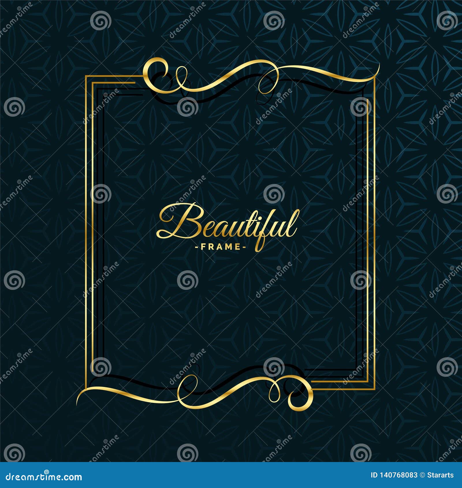 Golden Floral Attractive Frame Design Stock Vector - Illustration of ...