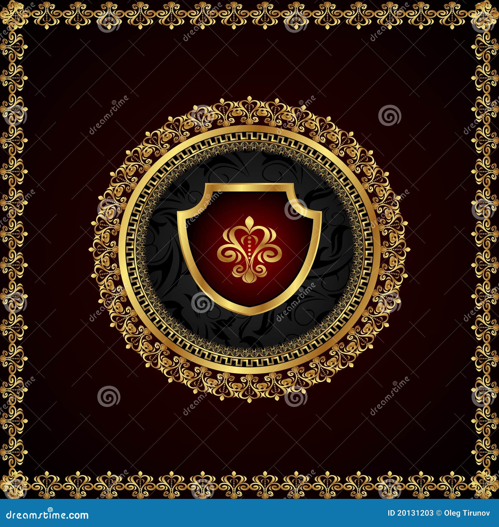 Heraldic Elements-shell, Flower And Tape. Gerb Design Ribbon, Classic ...