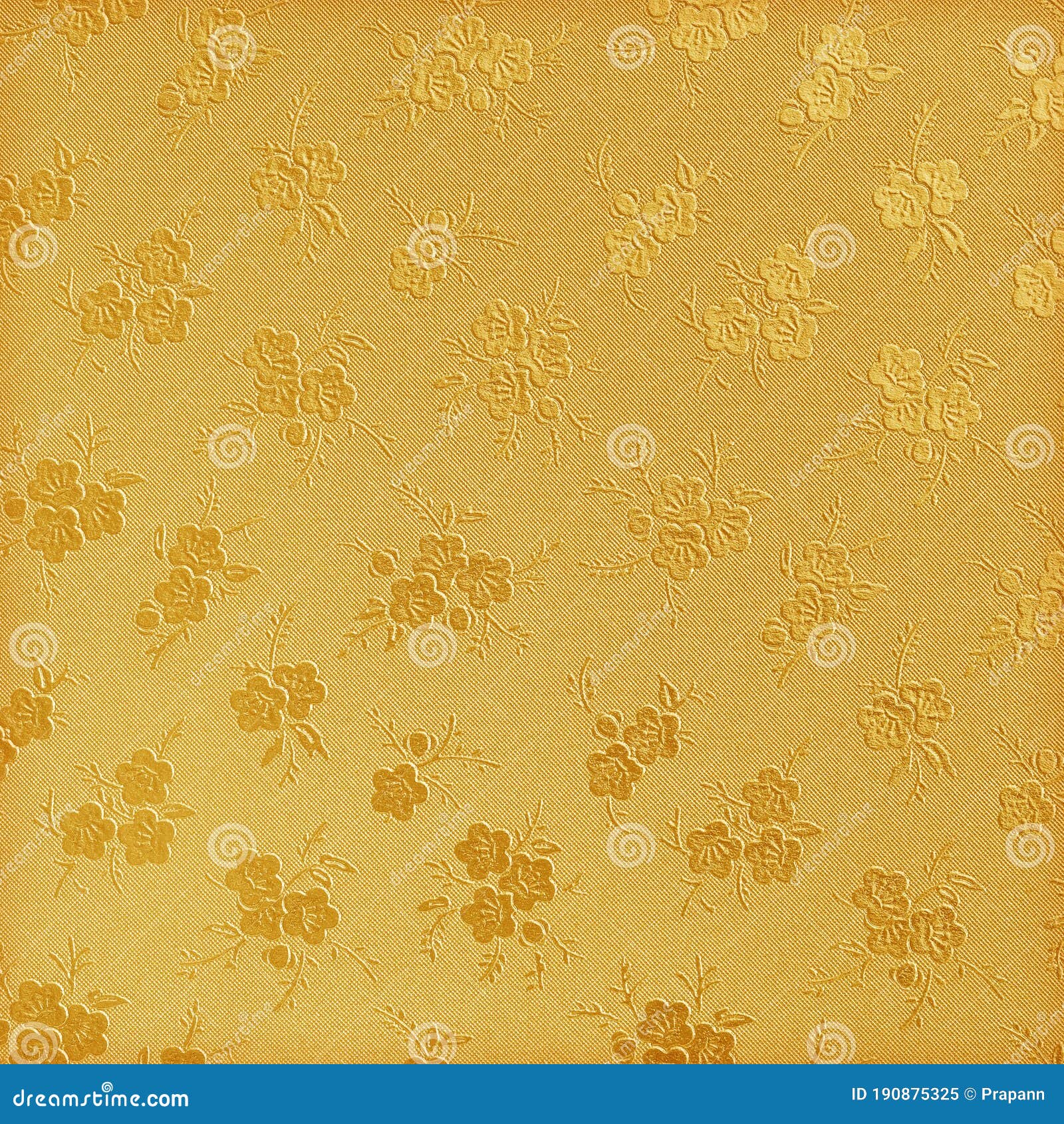 Golden Floral Ornament Brocade Textile Pattern for Background Stock ...