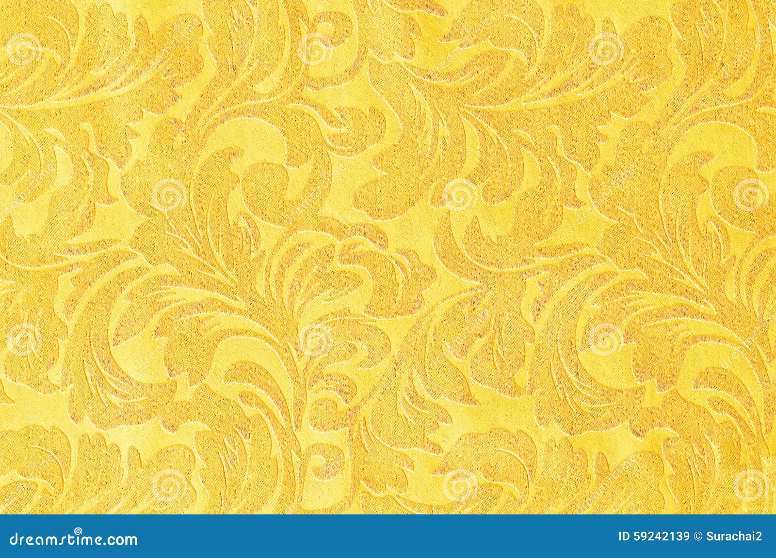 Golden Floral Ornament Brocade Textile Pattern Stock Image - Image of ...