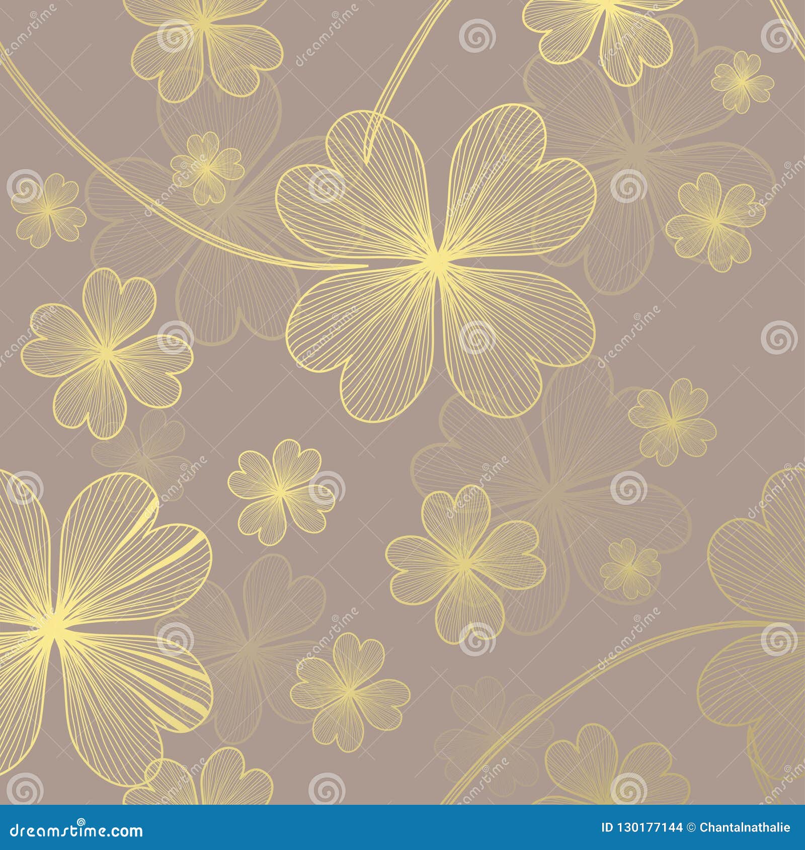 Golden floral pattern stock vector. Illustration of backdrop - 130177144