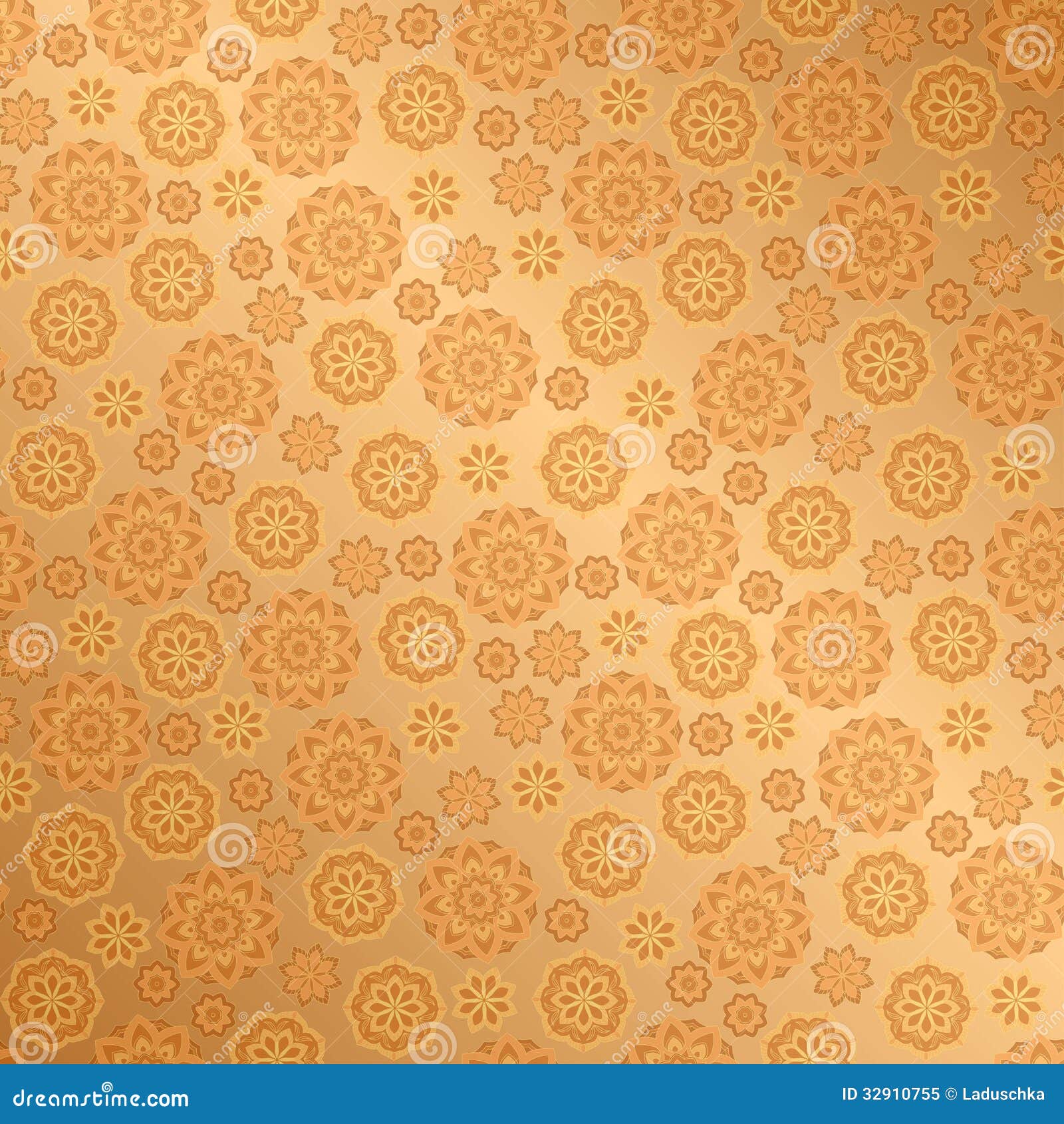 Golden flower pattern stock illustration. Illustration of floral - 32910755