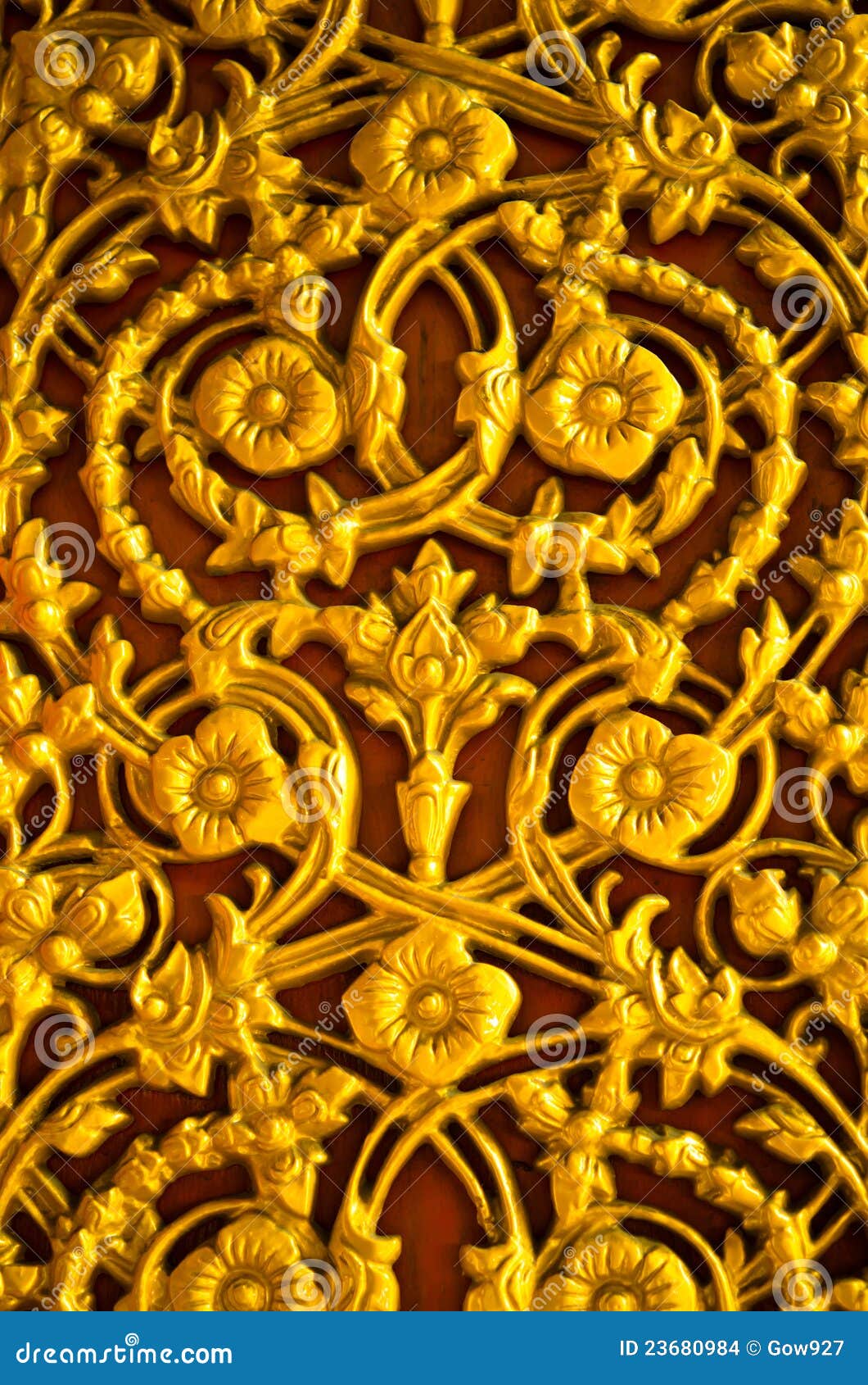 Golden Flower Pattern On The Door Stock Images - Image: 23680984