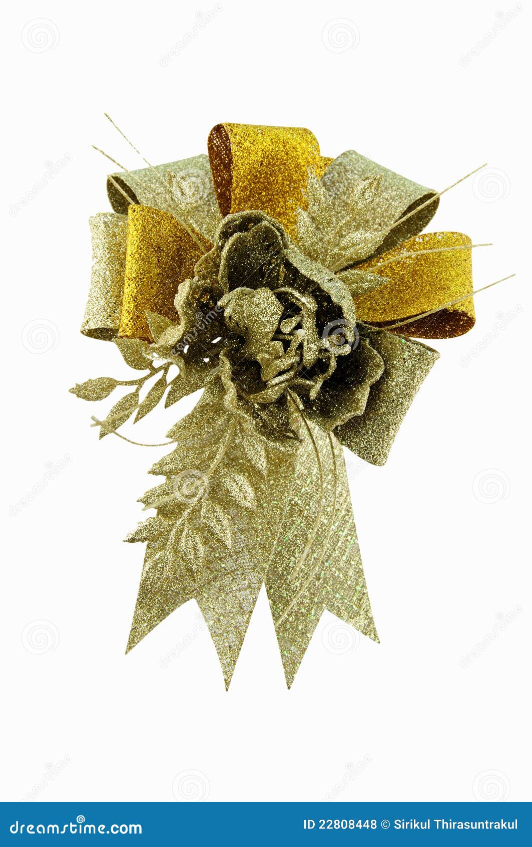 Golden Flower Ribbon stock photo. Image of golden, ornate - 22808448