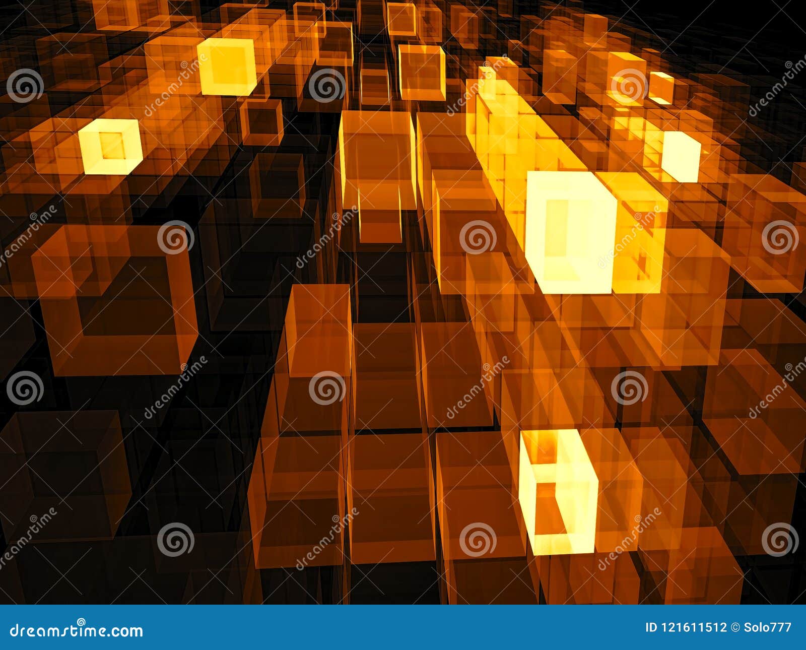 Flying Cubes - Abstract Digitally Generated Image Stock Illustration ...