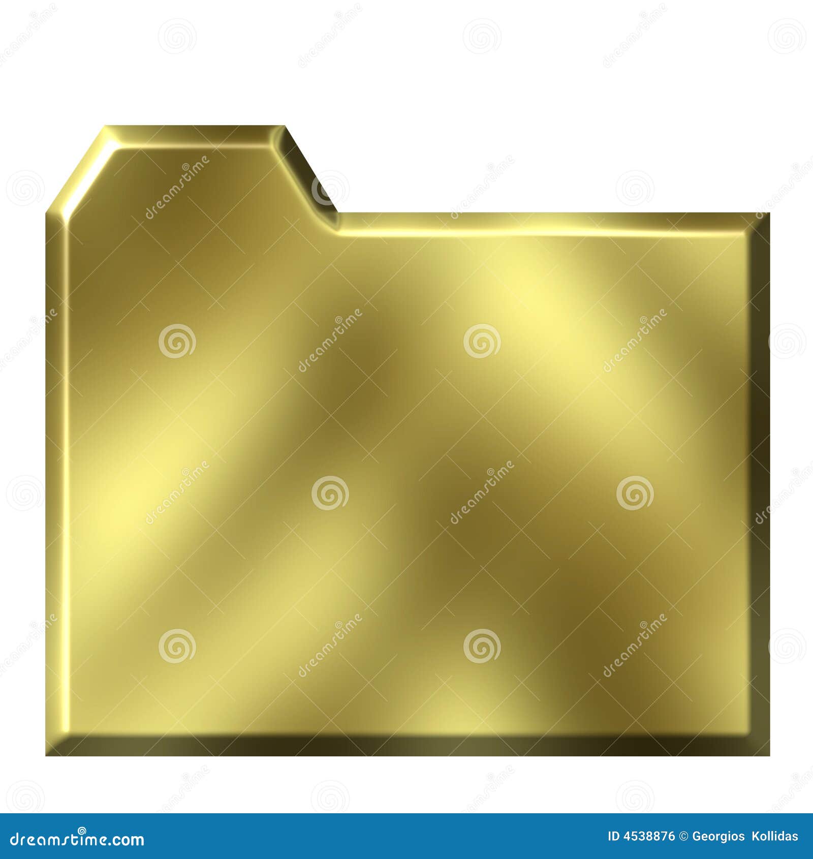 Golden Folder Icon Isolated On White Background. Royalty-Free Stock ...