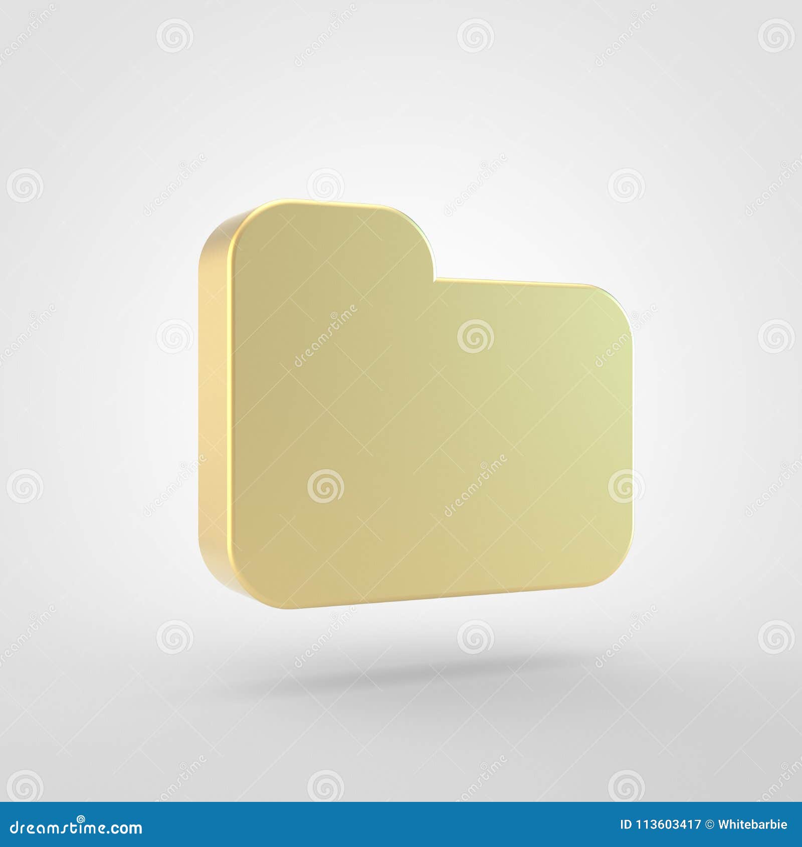 Golden Folder Icon Isolated On White Background. Royalty-Free Stock ...
