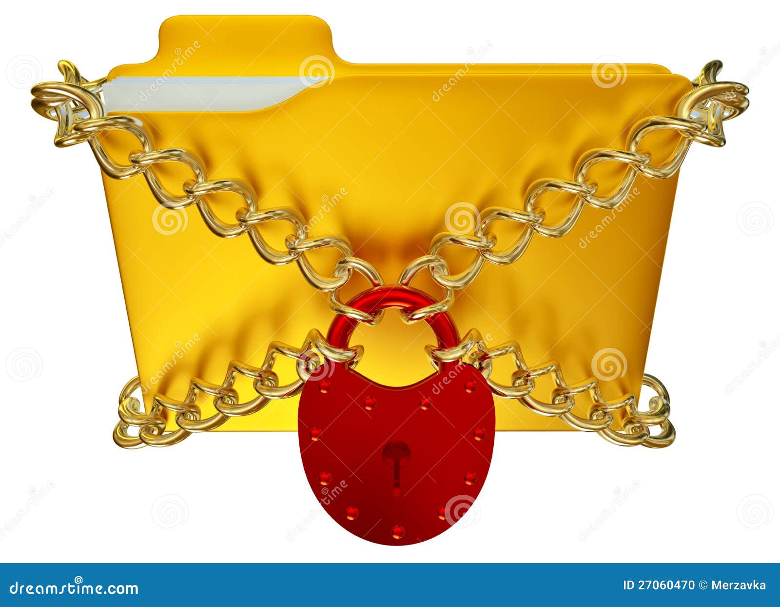 Golden Folder Icon Isolated On White Background. Royalty-Free Stock ...